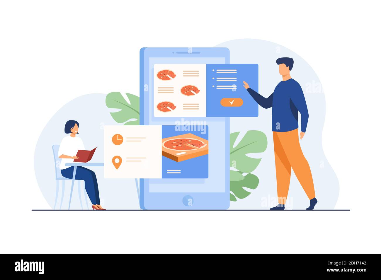 Vector Illustration People Ordering Food High Resolution Stock ...