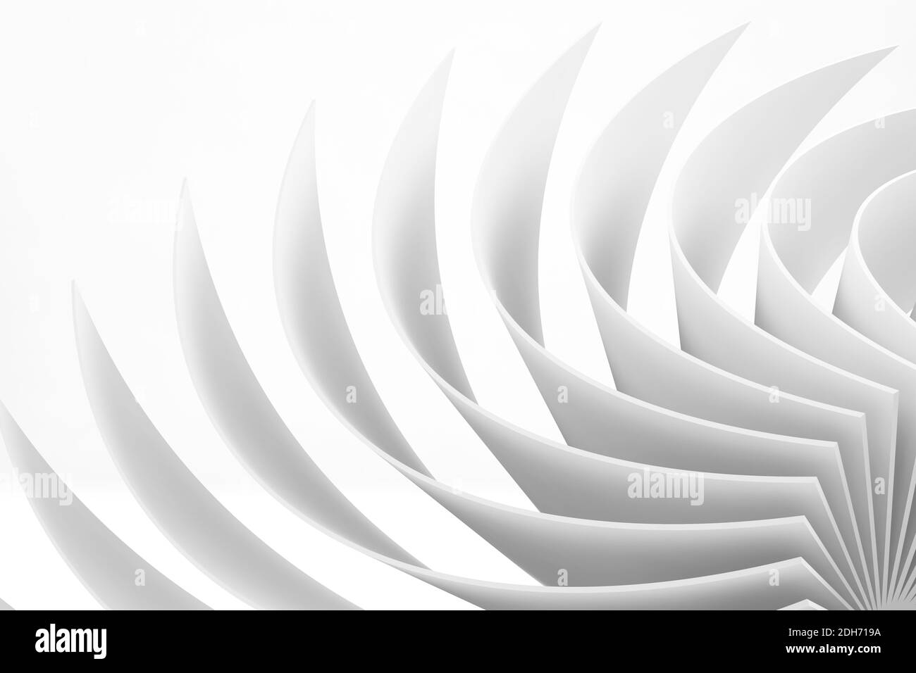 Abstract white cgi background with parametric wrap structure, 3d ...