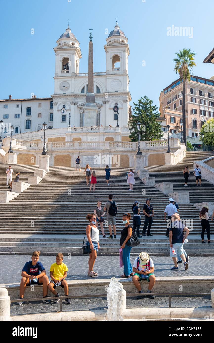 Rome September 2020, The Spanish Steps in Rome, Italy. The famous place ...