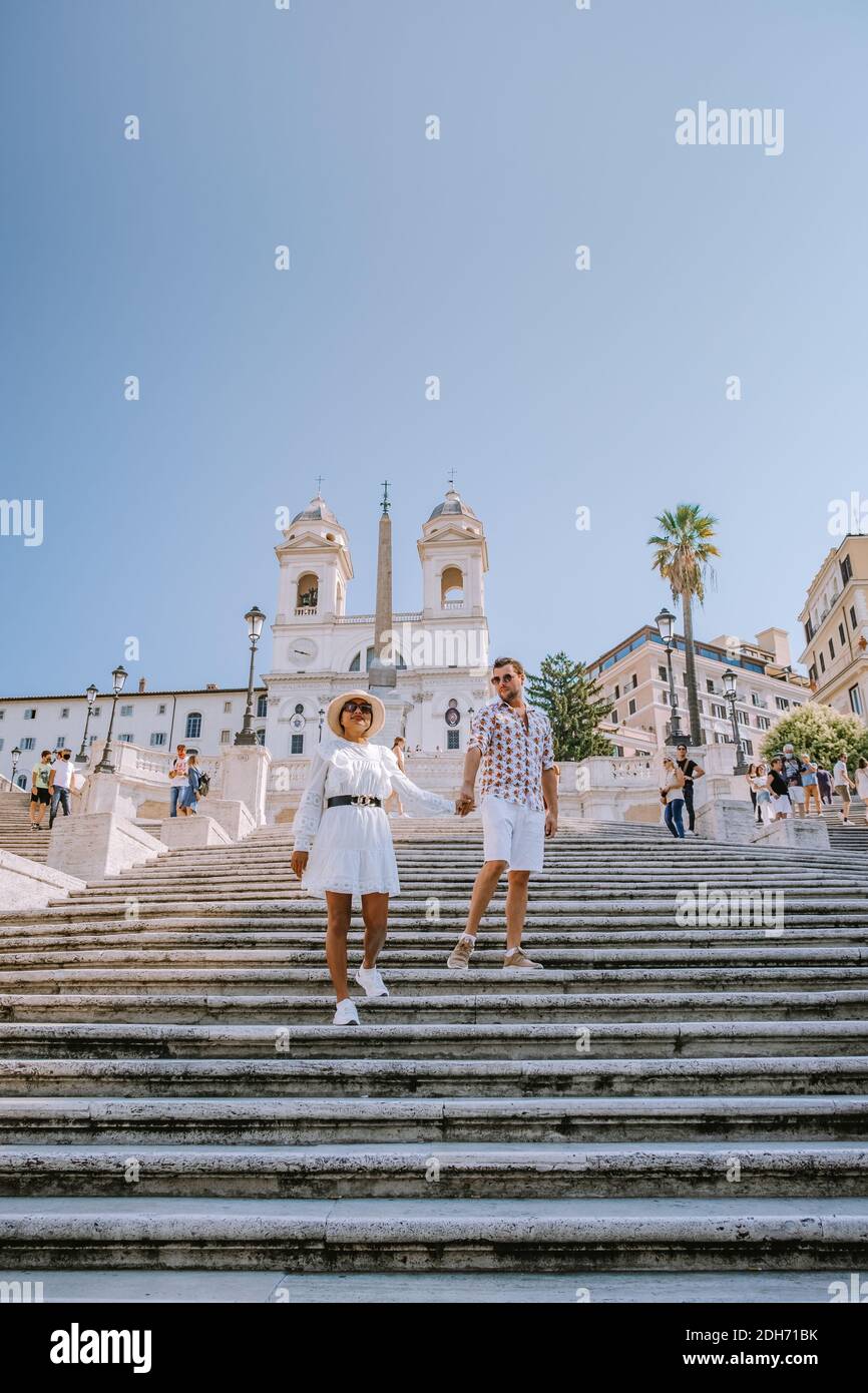 The Spanish Steps in Rome, Italy. The famous place is a great example ...