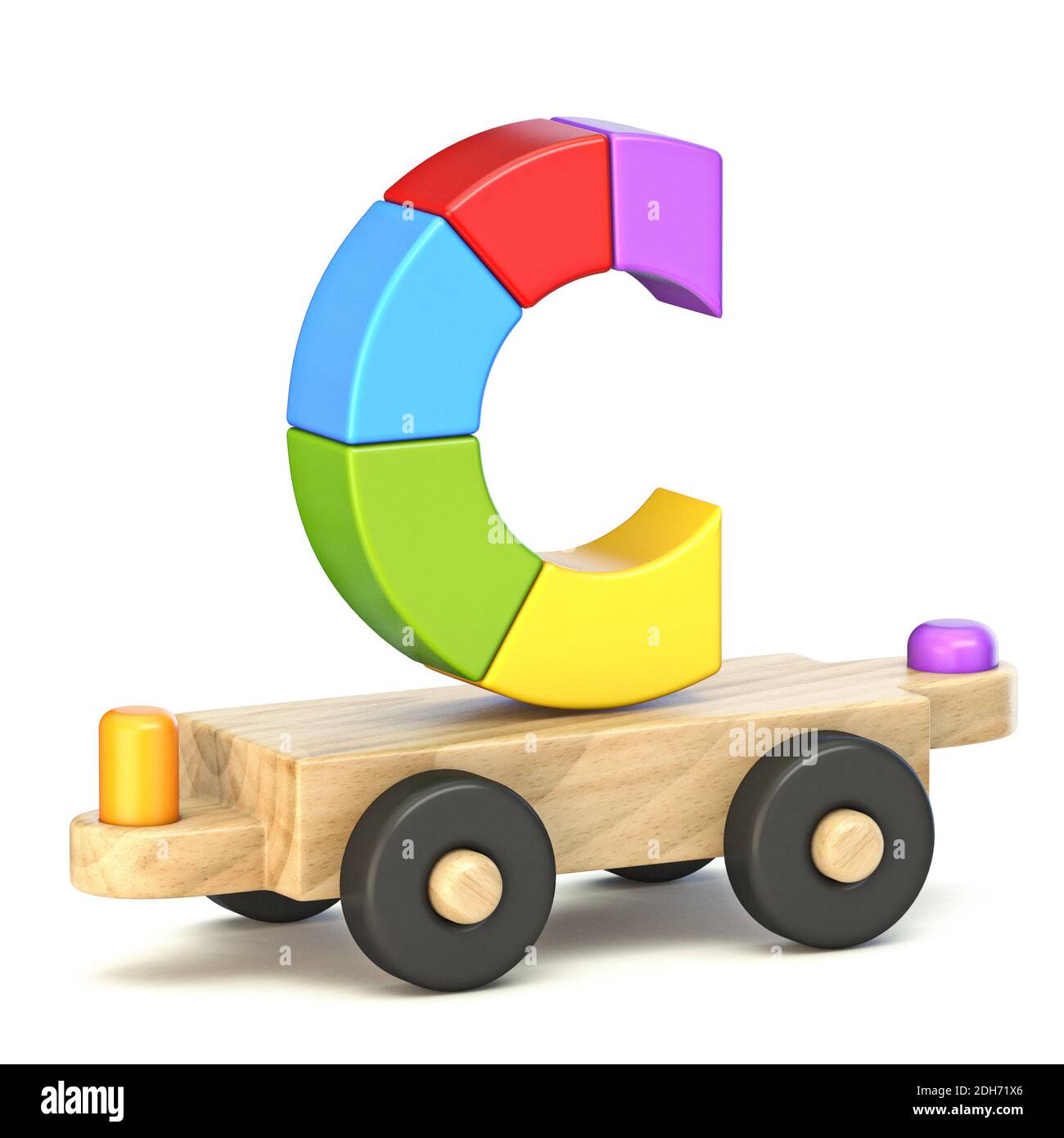Wooden train font Letter C 3D Stock Photo - Alamy