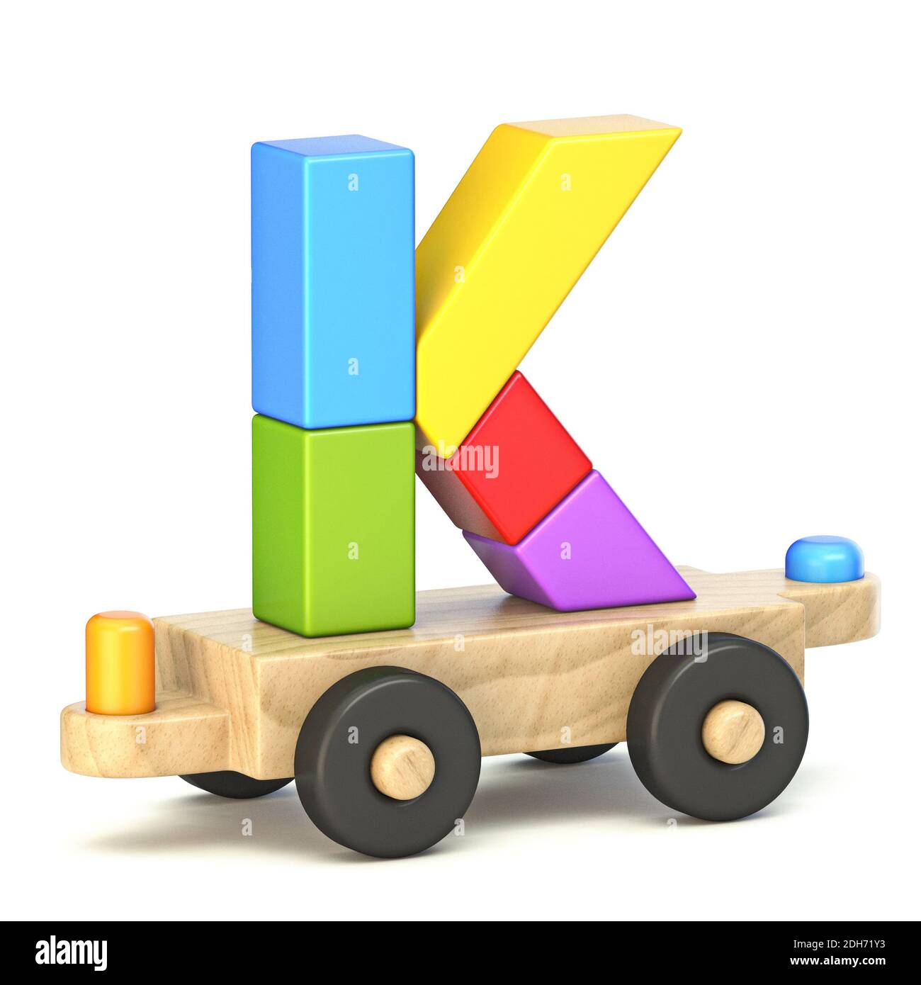 Wooden train font Letter K 3D Stock Photo - Alamy