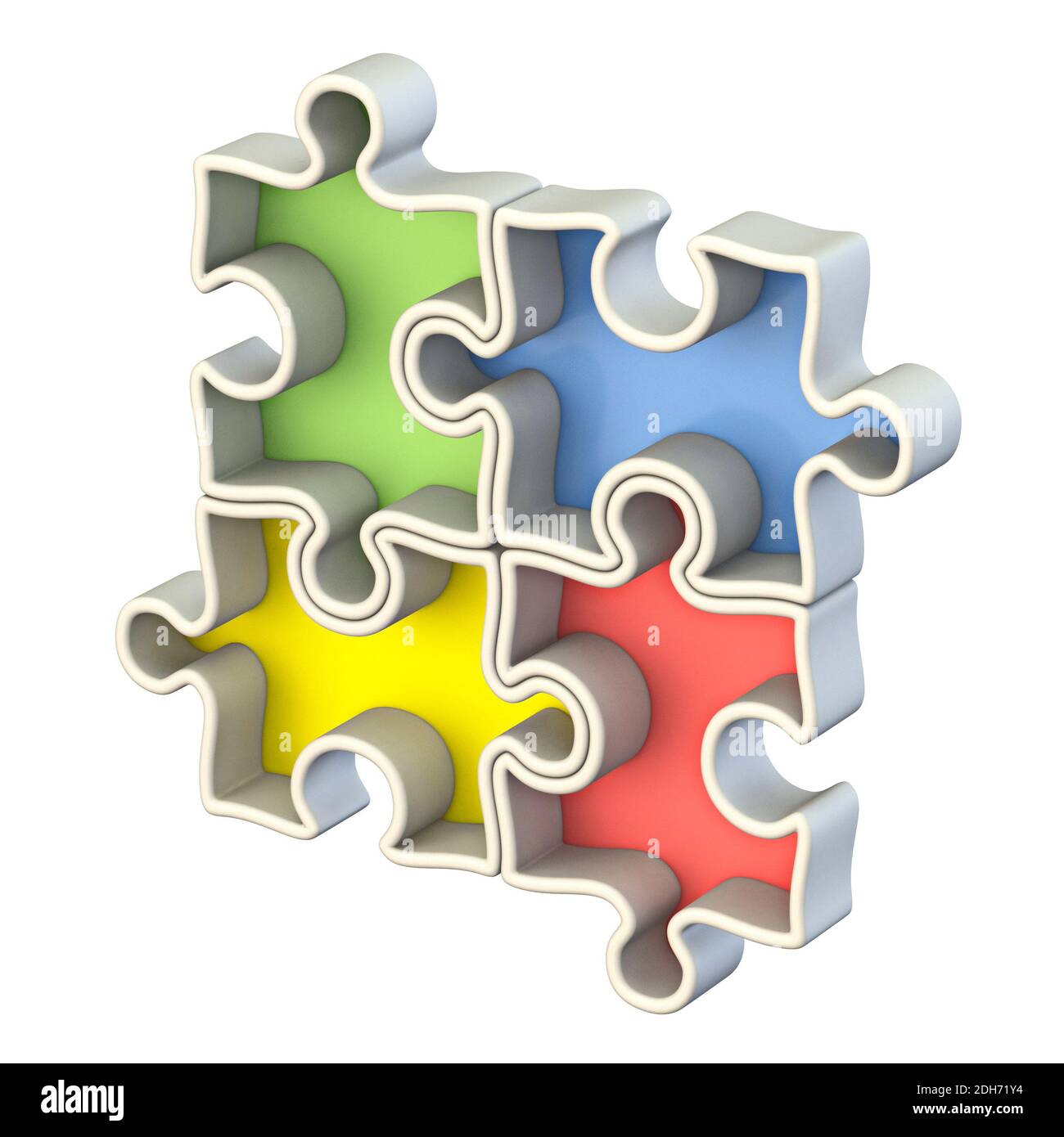 Four basic color jigsaw puzzle 3D Stock Photo - Alamy