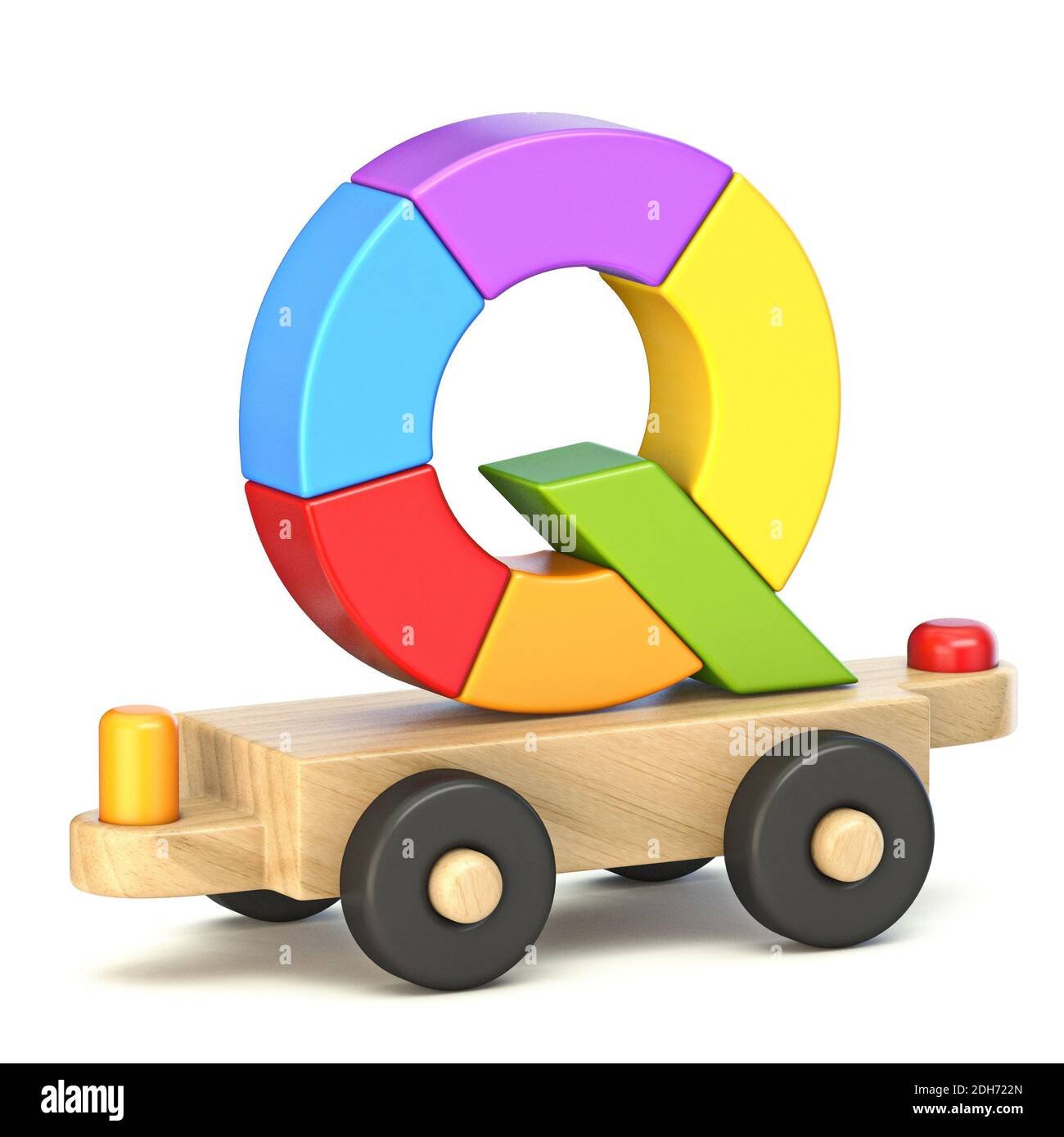 Wooden train font Letter Q 3D Stock Photo - Alamy