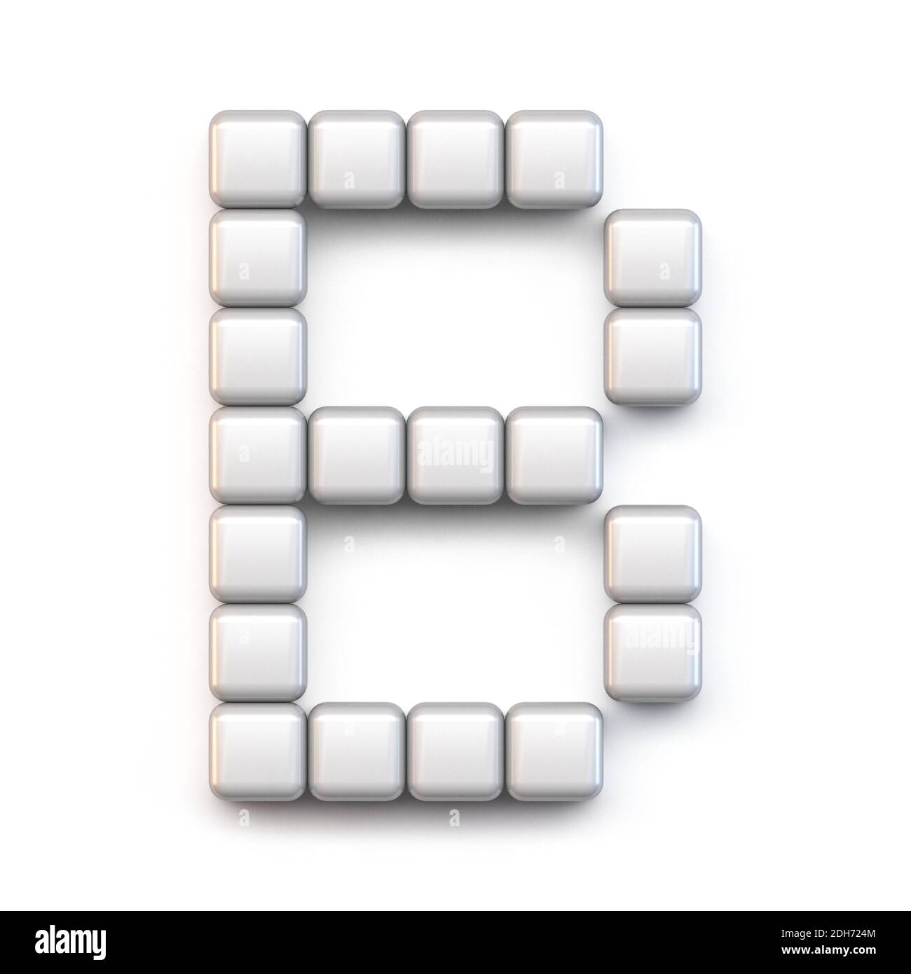 White cube, pixel font Letter B 3D Stock Photo - Alamy