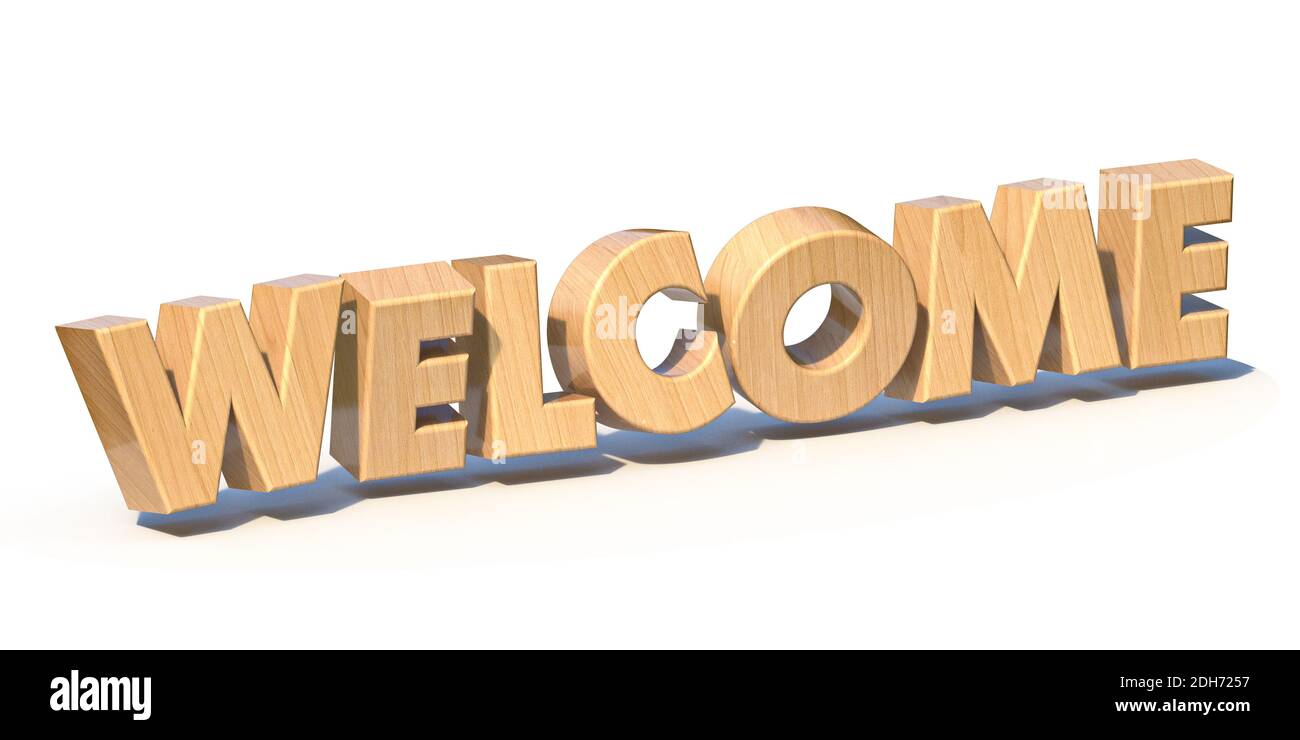 Welcome lettering 3d text hi-res stock photography and images - Alamy