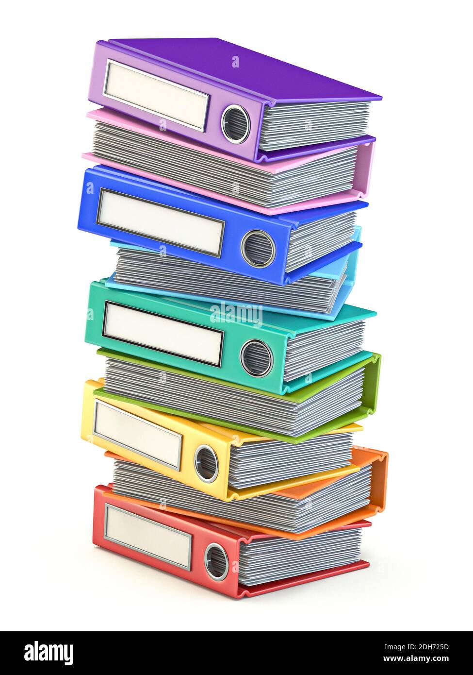 Multi colored office folders pile 3D Stock Photo - Alamy