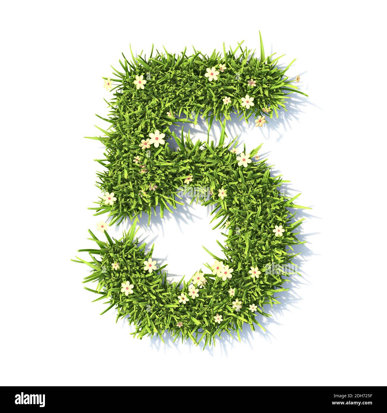 Grass font Number 5 FIVE 3D Stock Photo - Alamy