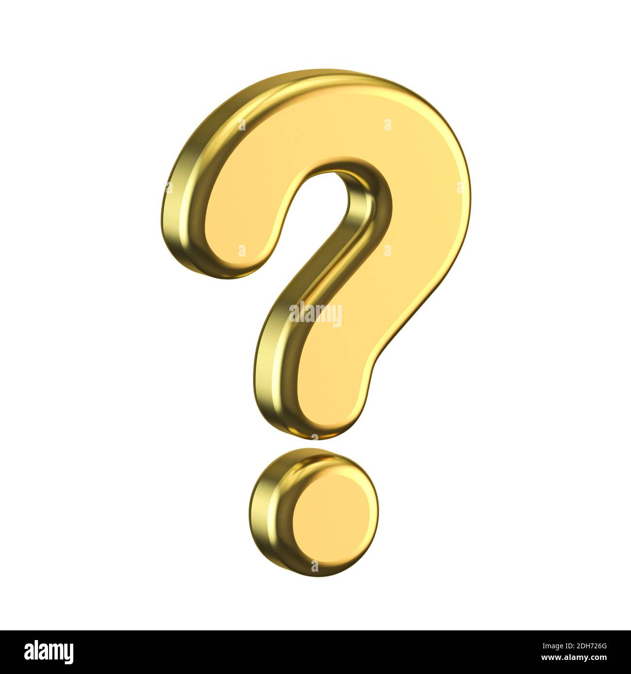Golden question mark 3D Stock Photo - Alamy
