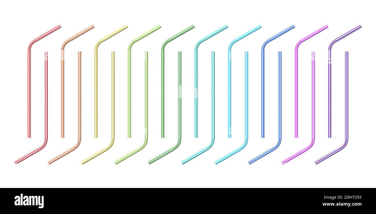 Colorful drinking straw collection 3D Stock Photo - Alamy