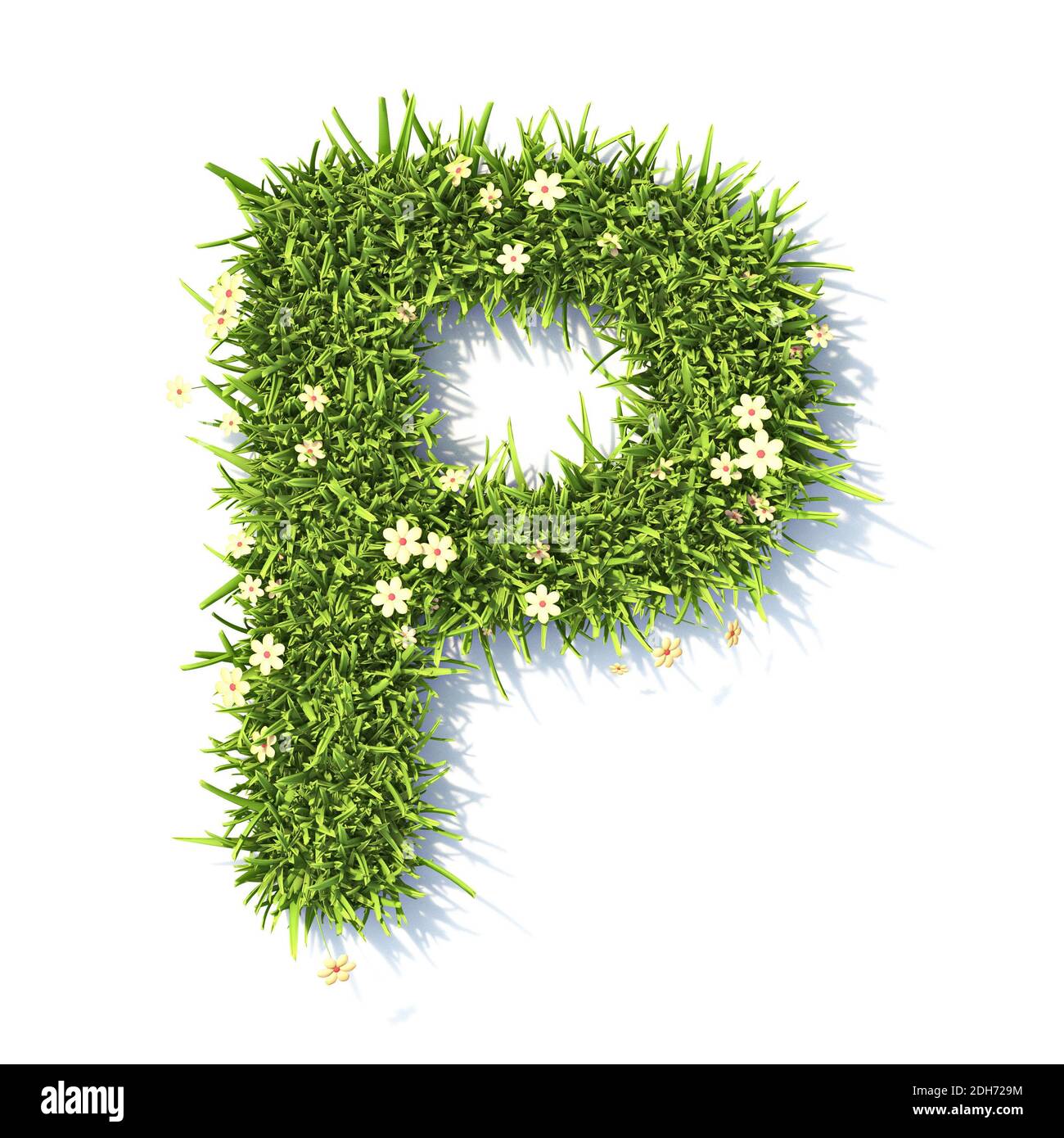 Grass font Letter P 3D Stock Photo - Alamy
