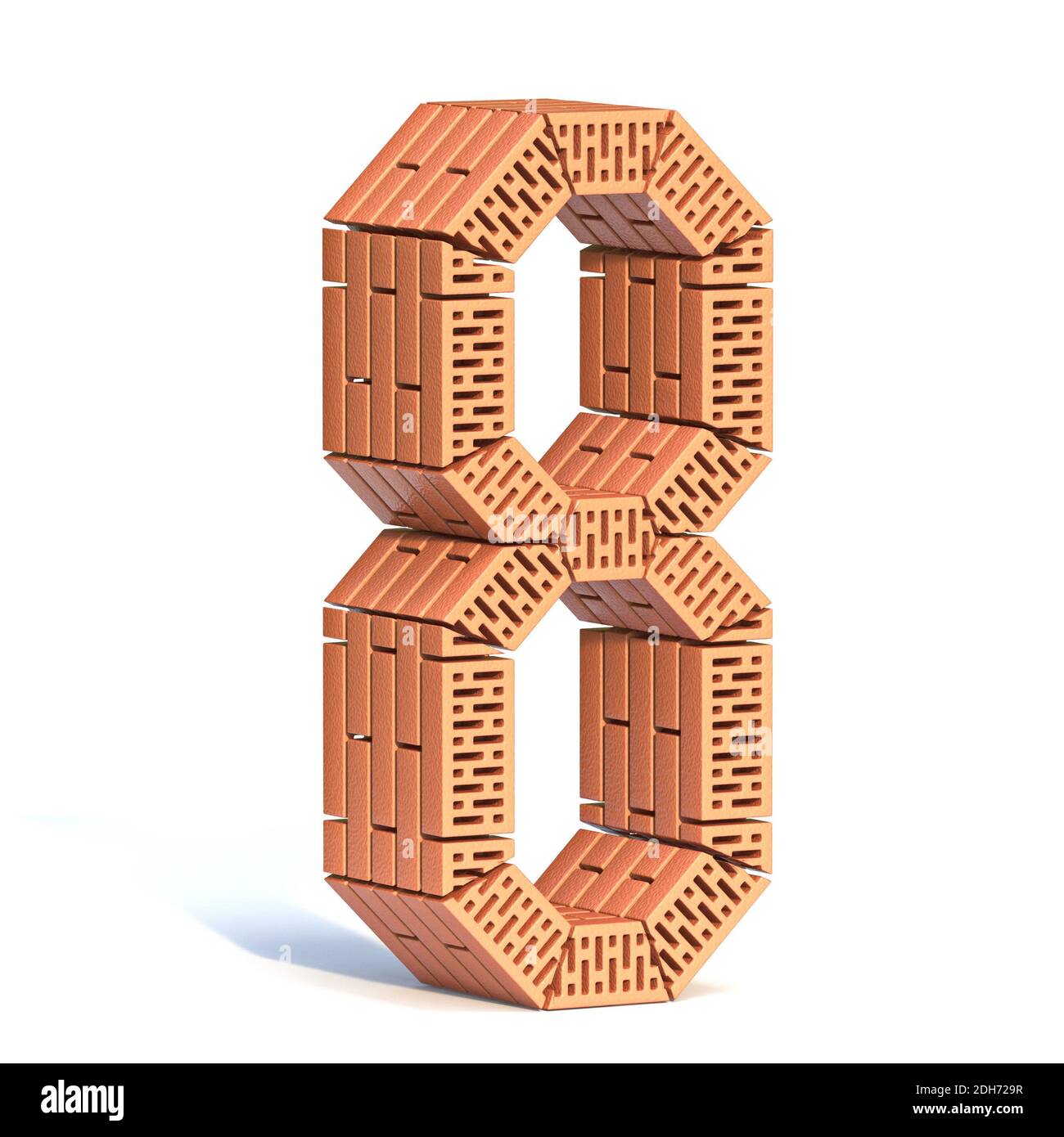 Brick wall font Number 8 EIGHT 3D Stock Photo - Alamy