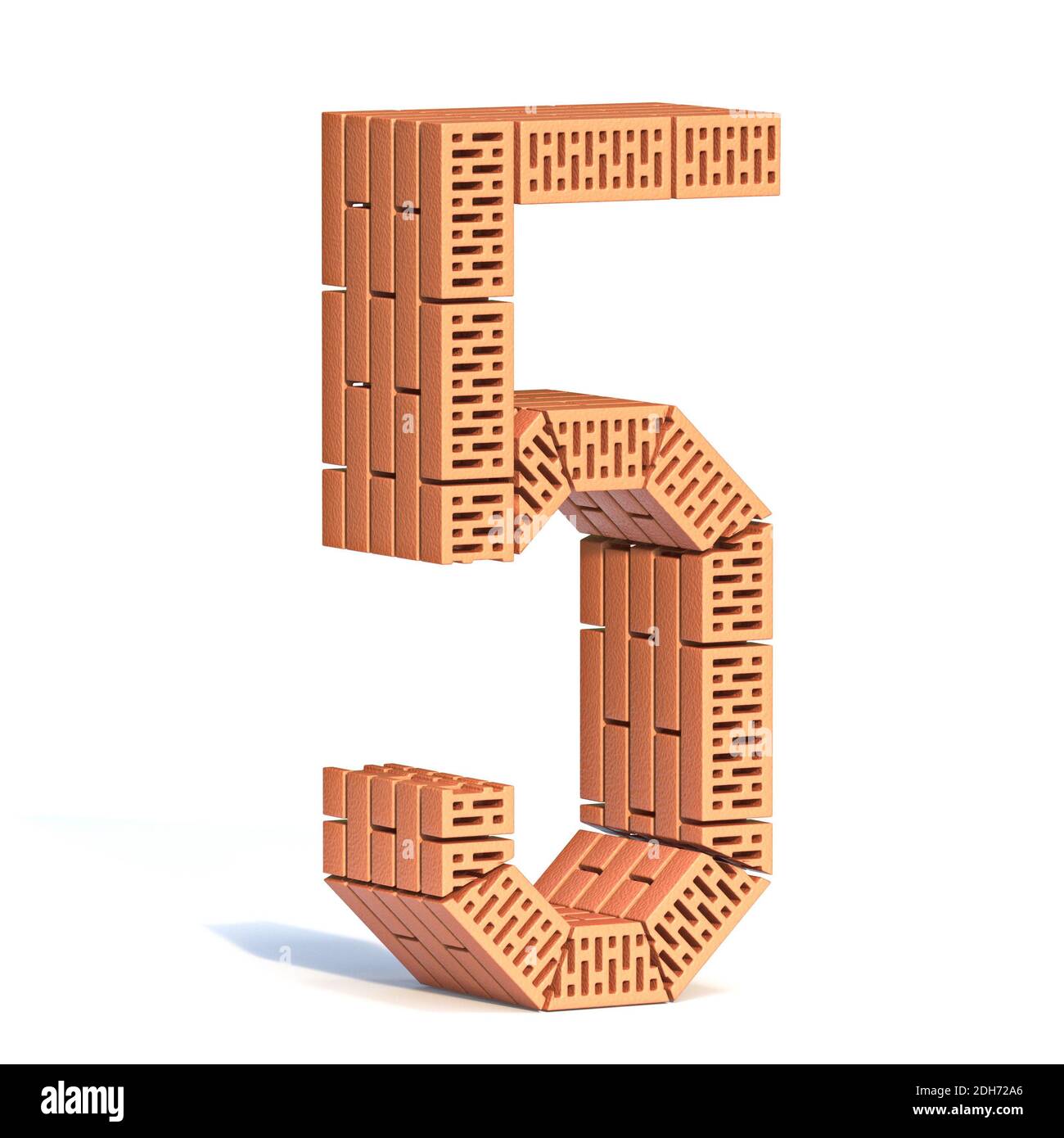 Brick wall font Number 5 FIVE 3D Stock Photo - Alamy