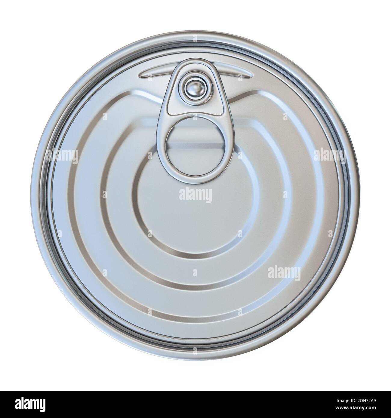 Metal tin Top view 3D Stock Photo - Alamy