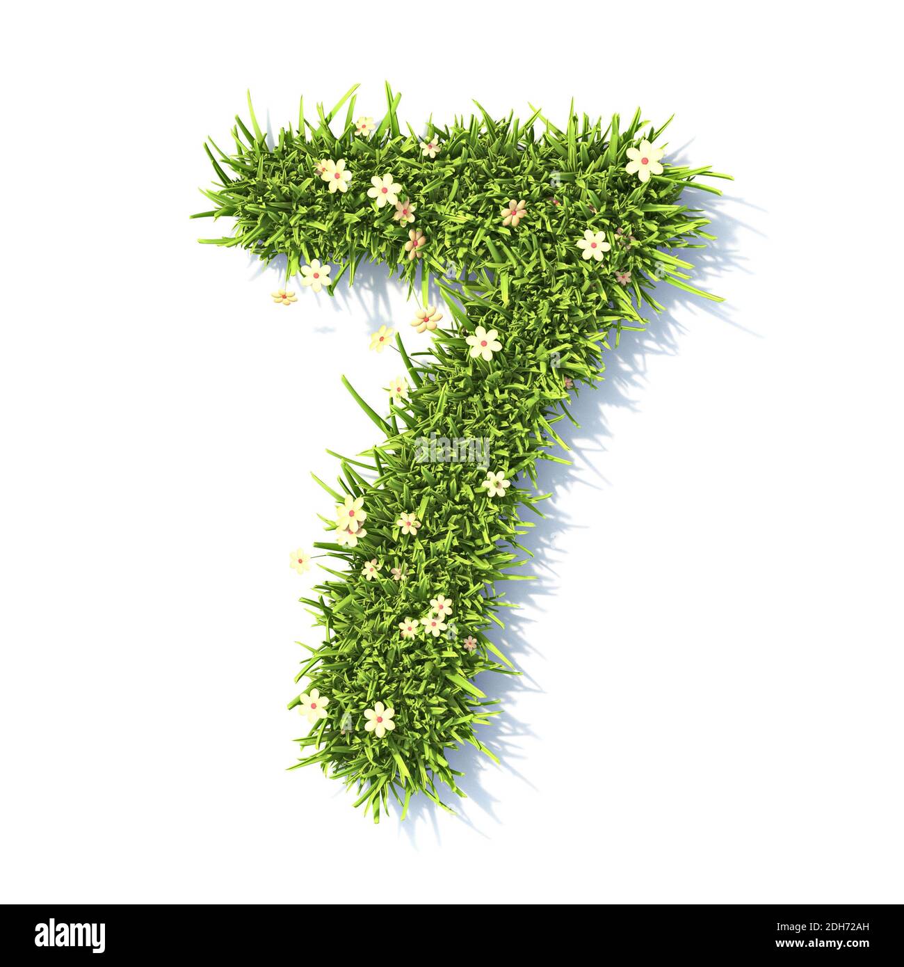 Grass font Number 7 SEVEN 3D Stock Photo - Alamy
