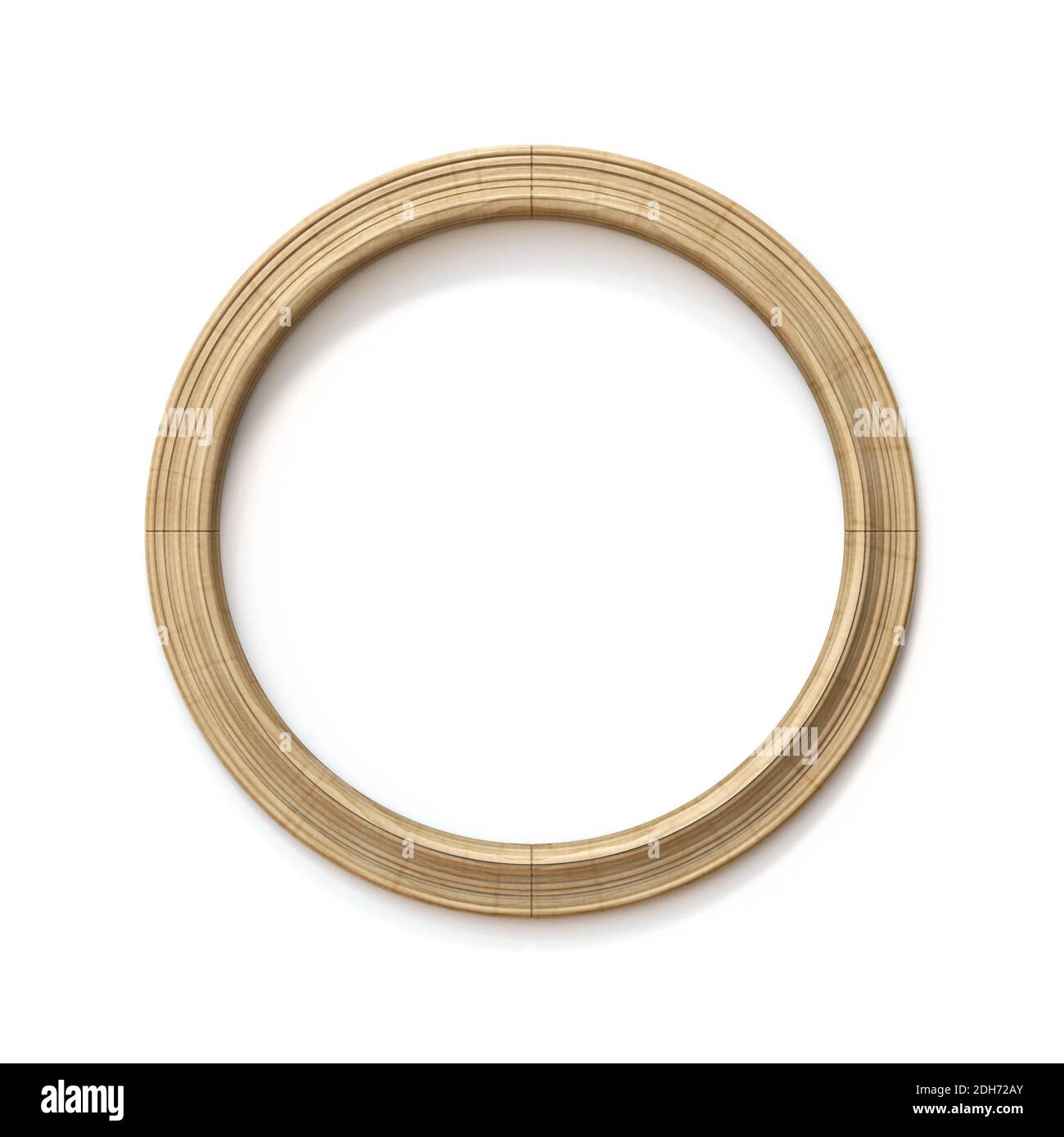 Wooden circle shaped picture frame 3D Stock Photo - Alamy