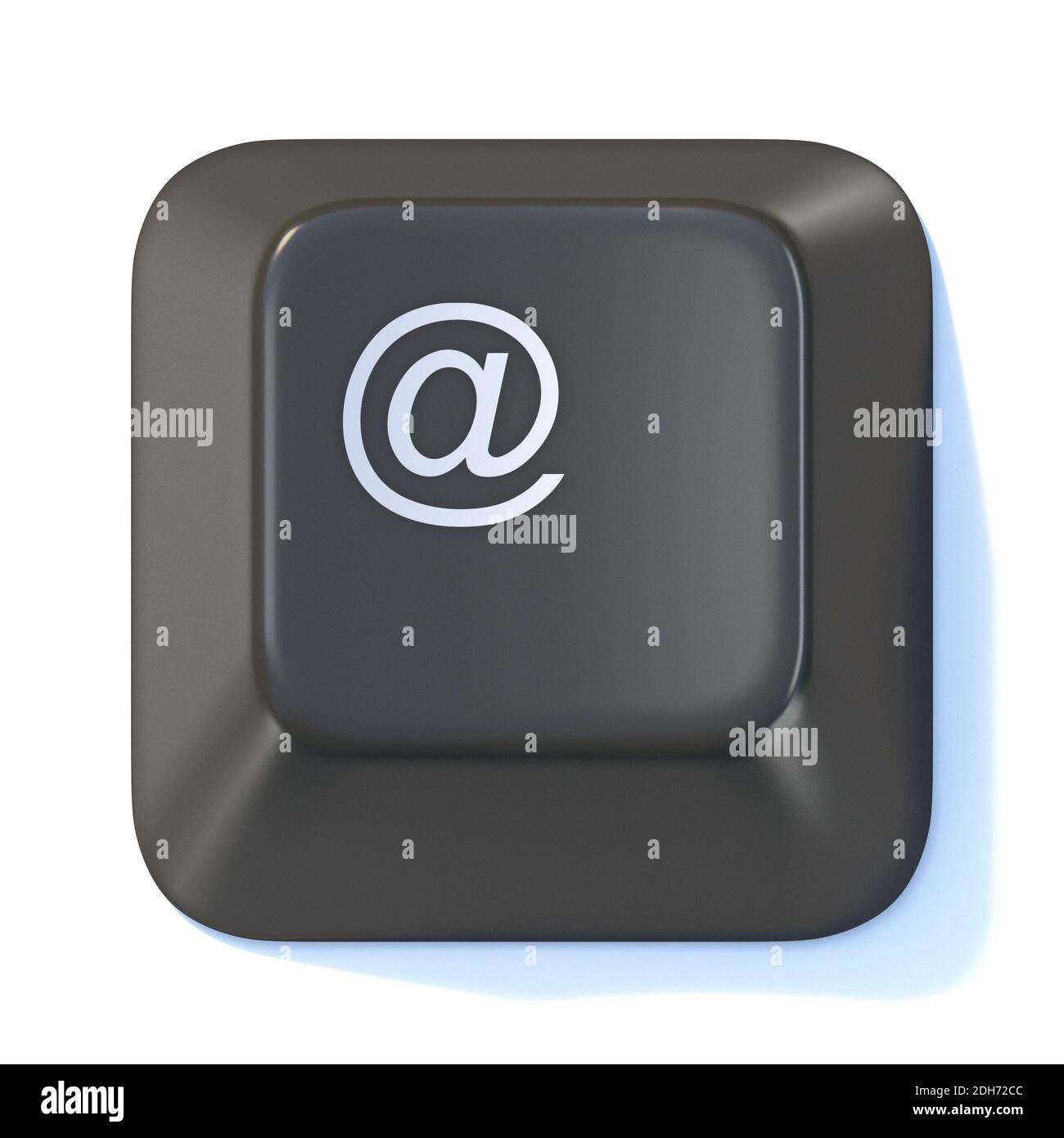 Black computer keyboard AT SIGN key 3D Stock Photo - Alamy