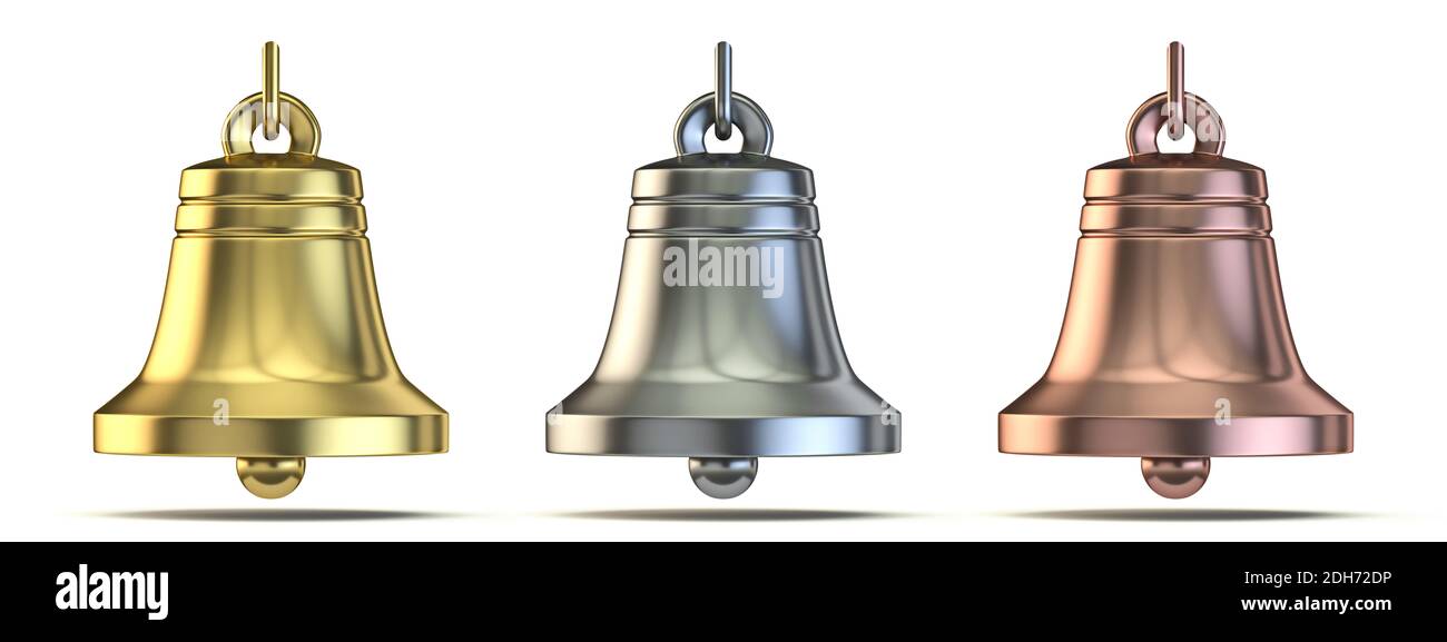 Christmas golden bells set Cut Out Stock Images & Pictures - Alamy