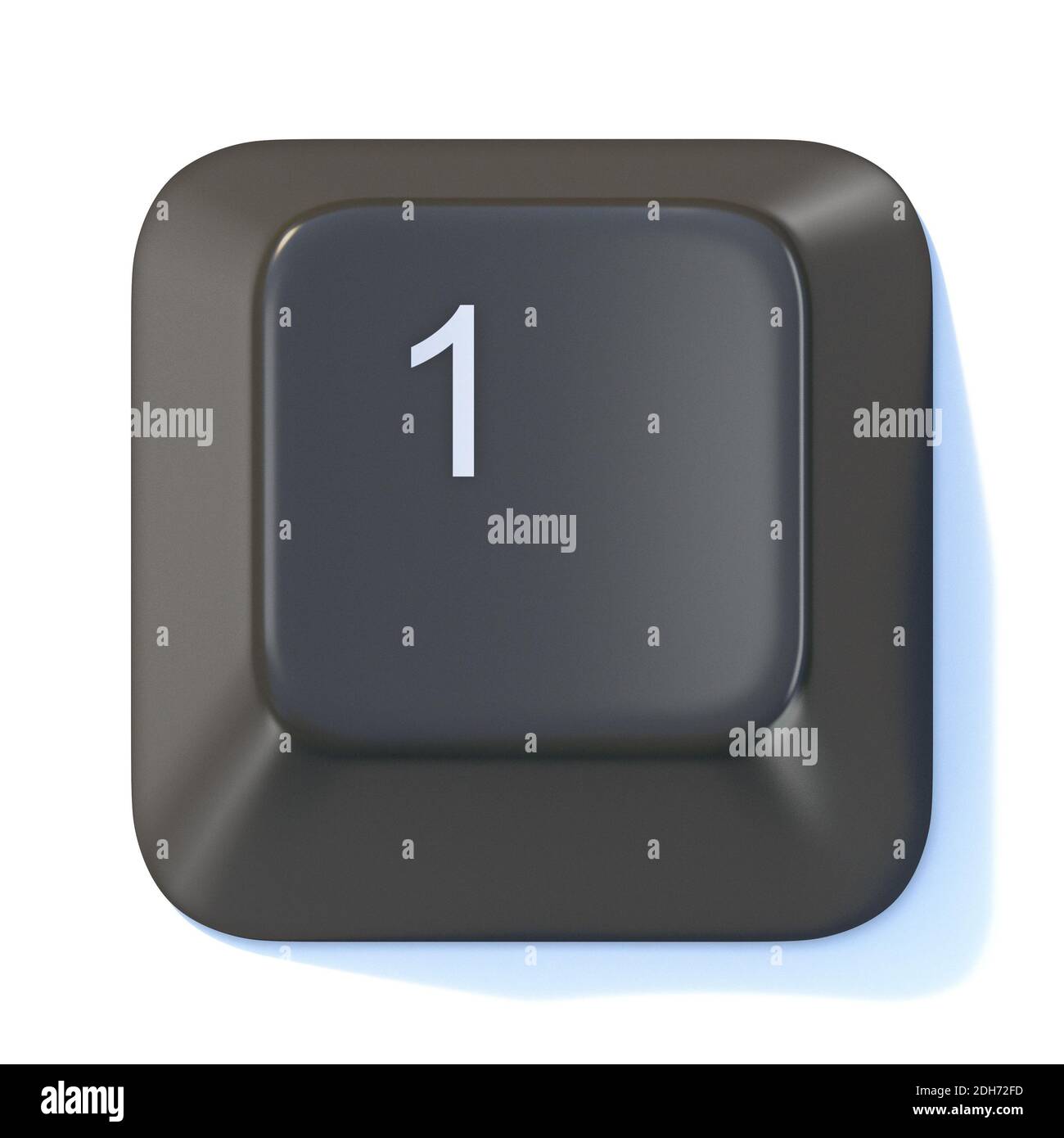 Black computer keyboard key Number 1 3D Stock Photo - Alamy