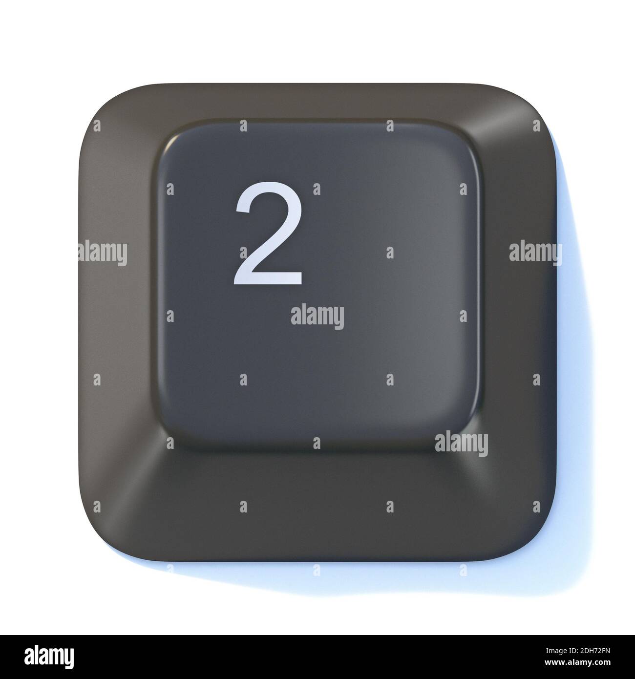 Black computer keyboard key Number 2 3D Stock Photo - Alamy