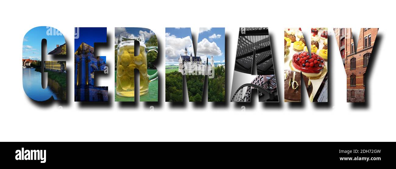 Germany collage banner on white Stock Photo - Alamy