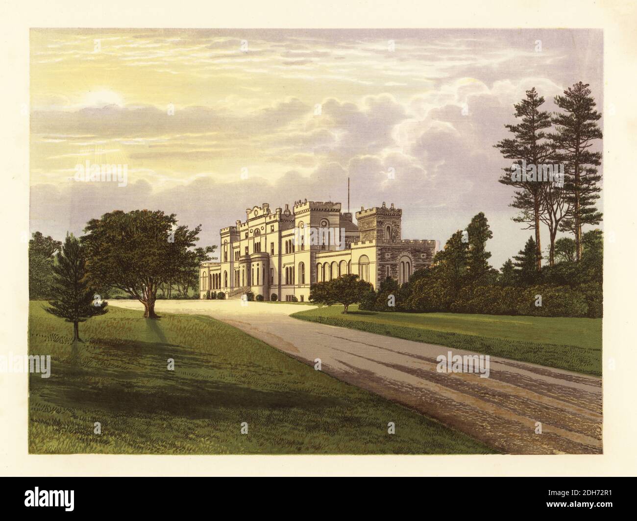 Rossie Castle, Forfarshire, Scotland. Castellated mansion house built ...