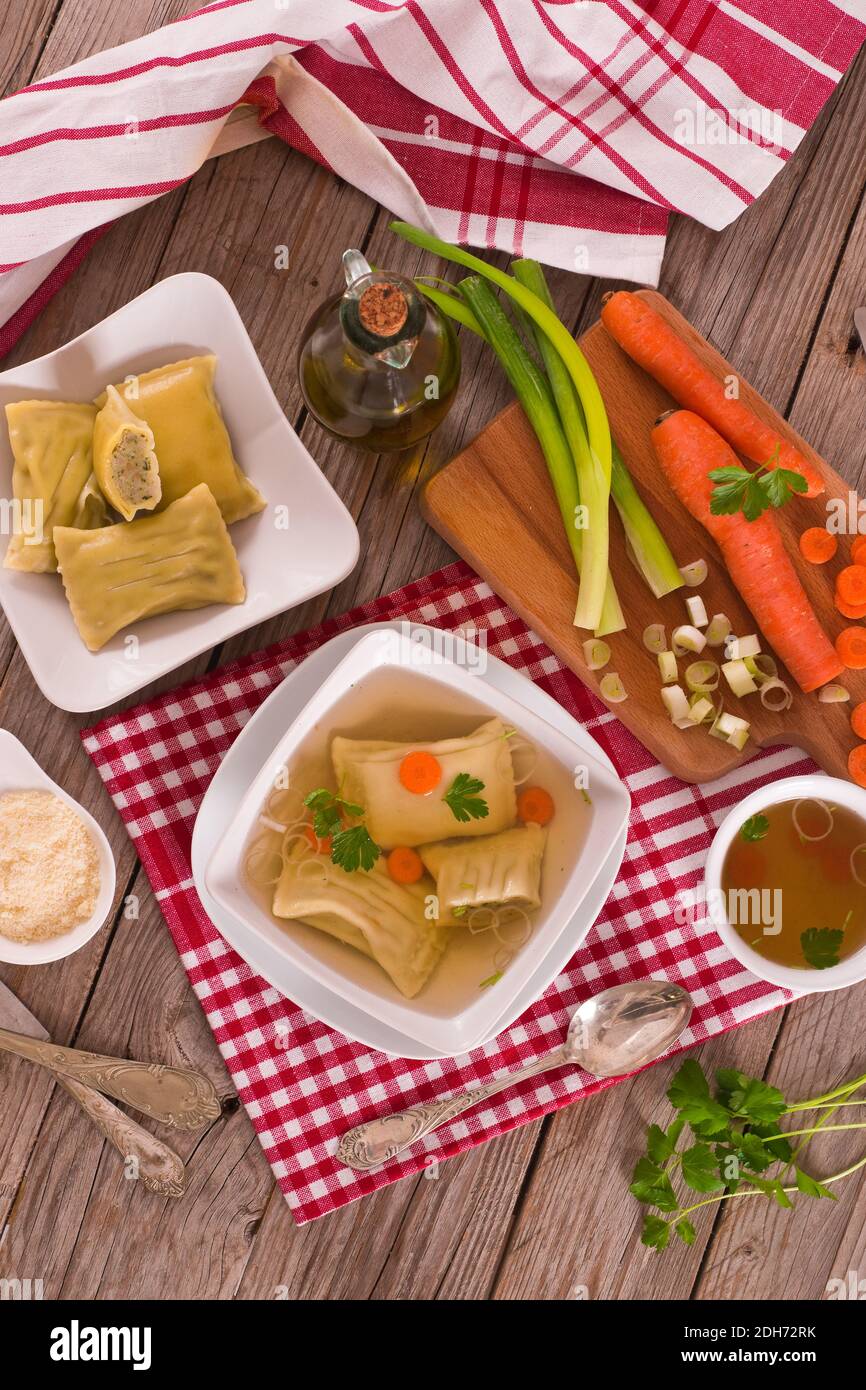 Maultaschen - swabian filled pasta ( ravioli Stock Photo - Alamy