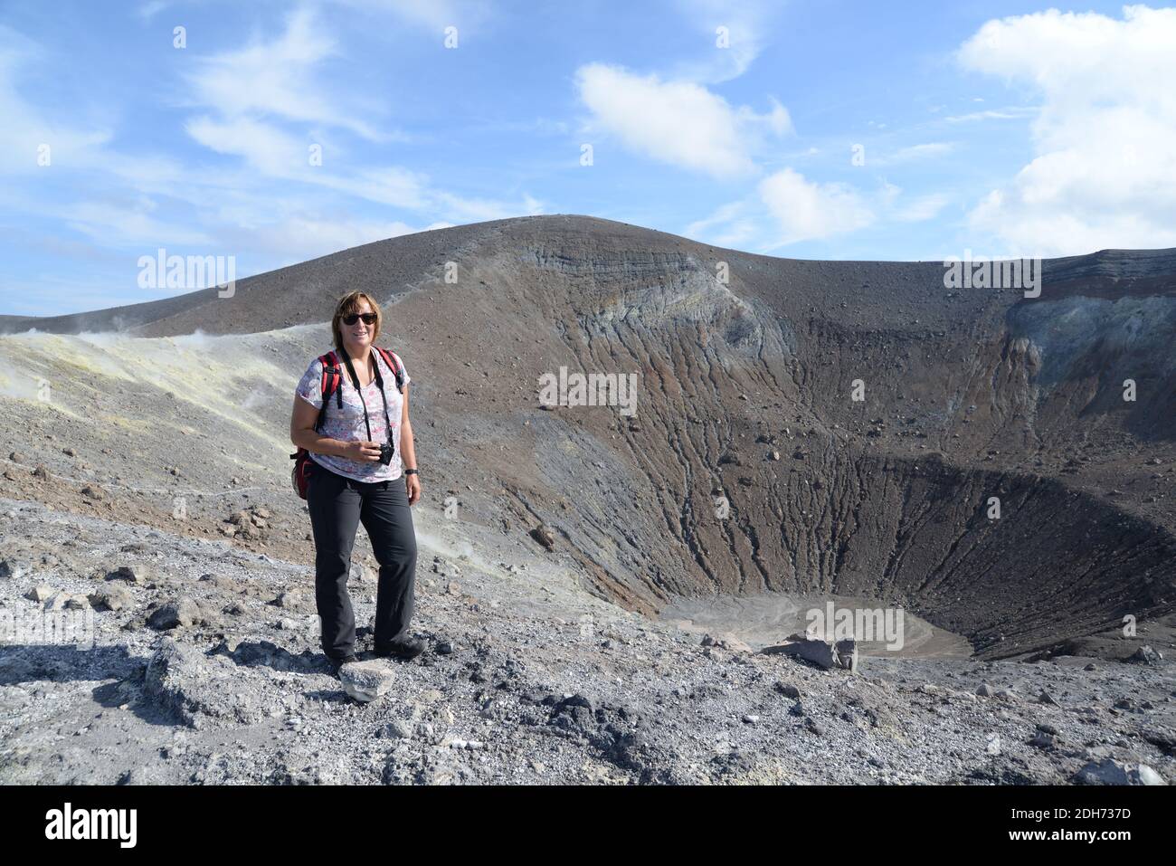 At the volcanic crater of Vulcano Stock Photo - Alamy