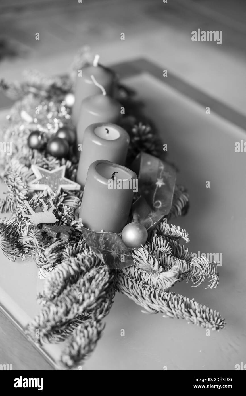 Advent candles Black and White Stock Photos & Images - Alamy