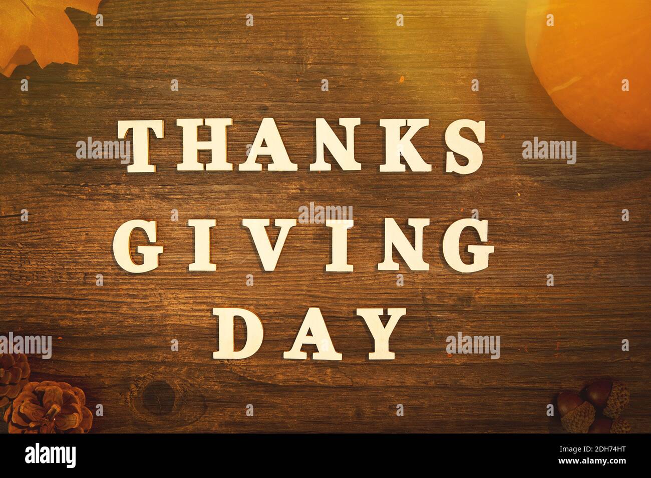 Happy thanksgiving wooden letters autumn hi-res stock photography and ...