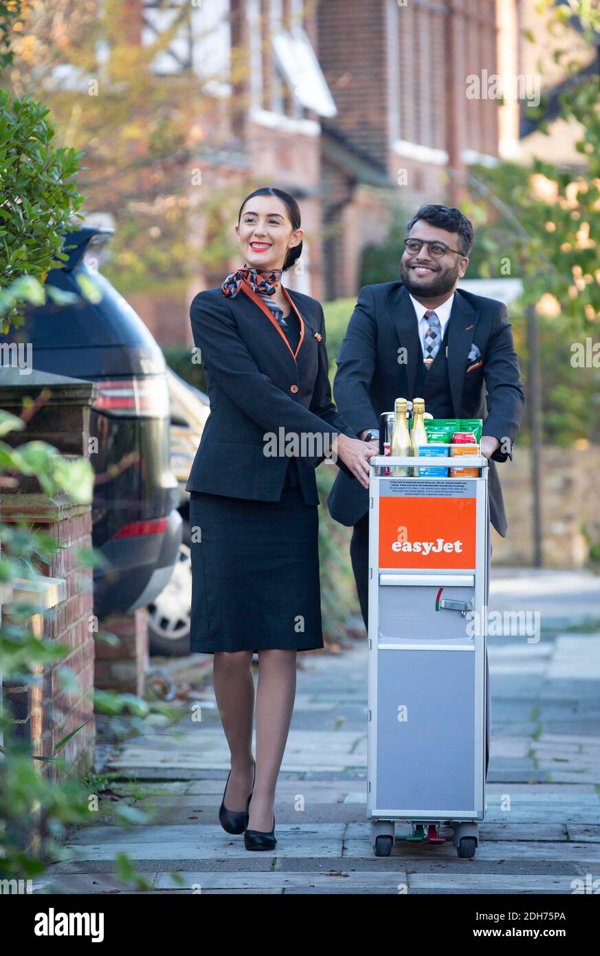 Cabin crew trolley hi-res stock photography and images - Alamy