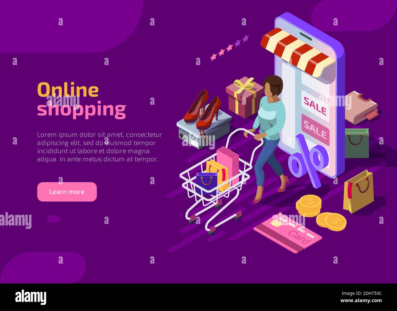 Woman in retail shopping Stock Vector Images - Alamy