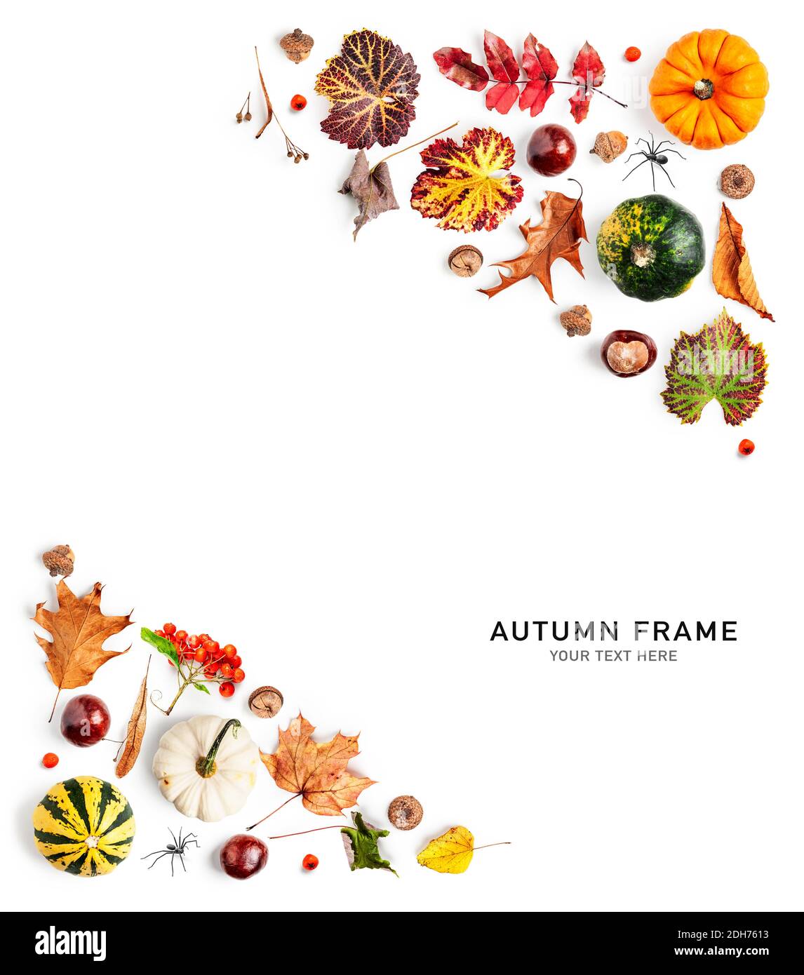 Autumn frame. Composition and layout made of colorful fall leaves ...