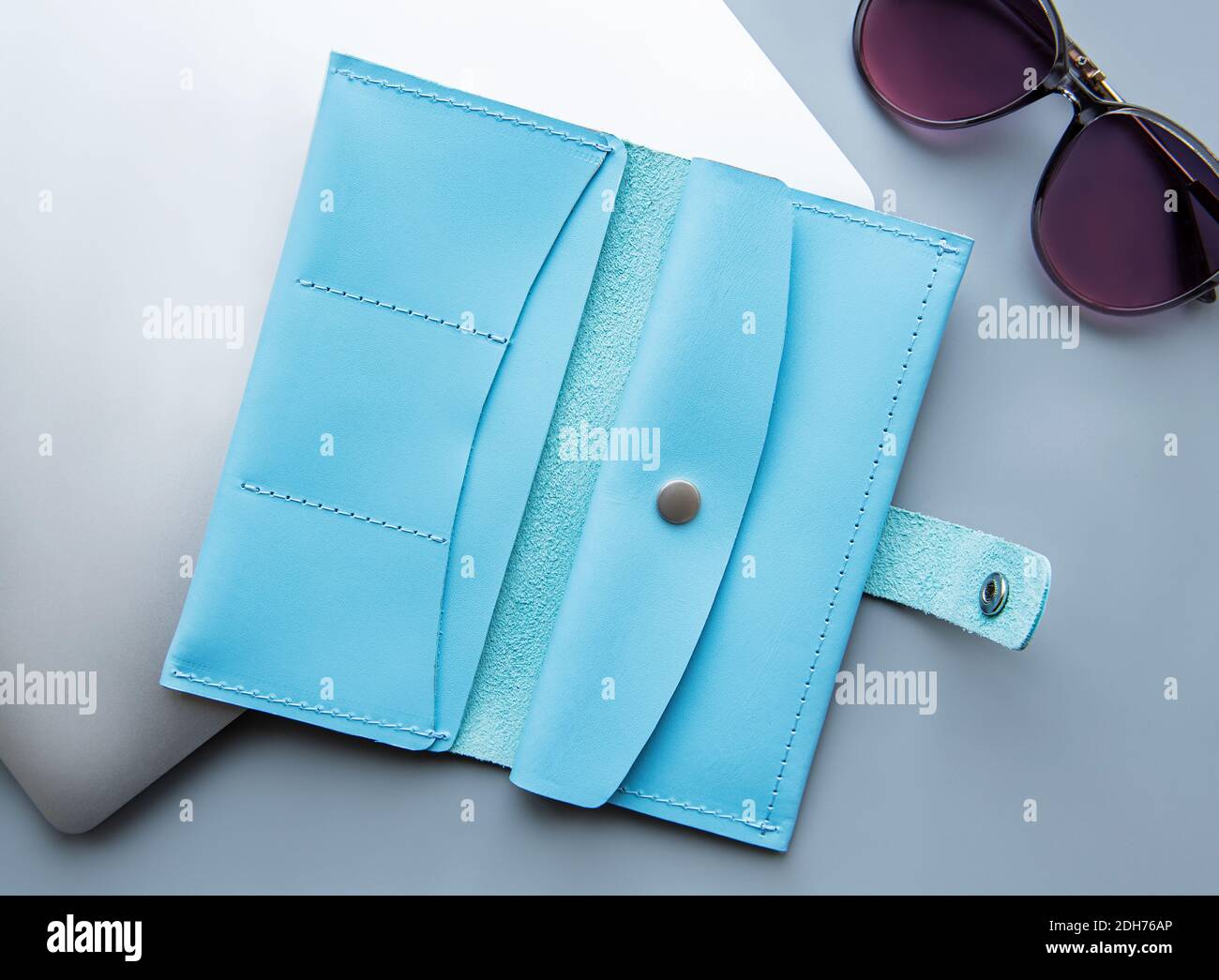 Leather grey blue handbag hi-res stock photography and images - Alamy