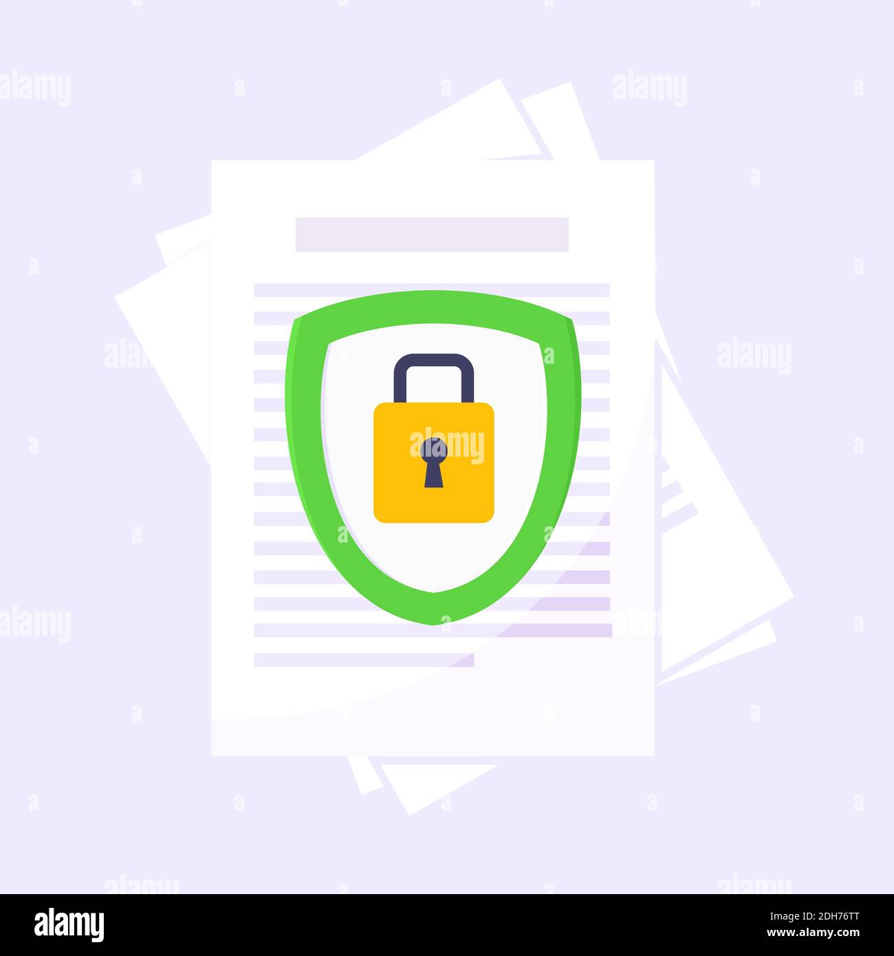 Privacy policy, safety lock and data protection metaphor. Shield with ...