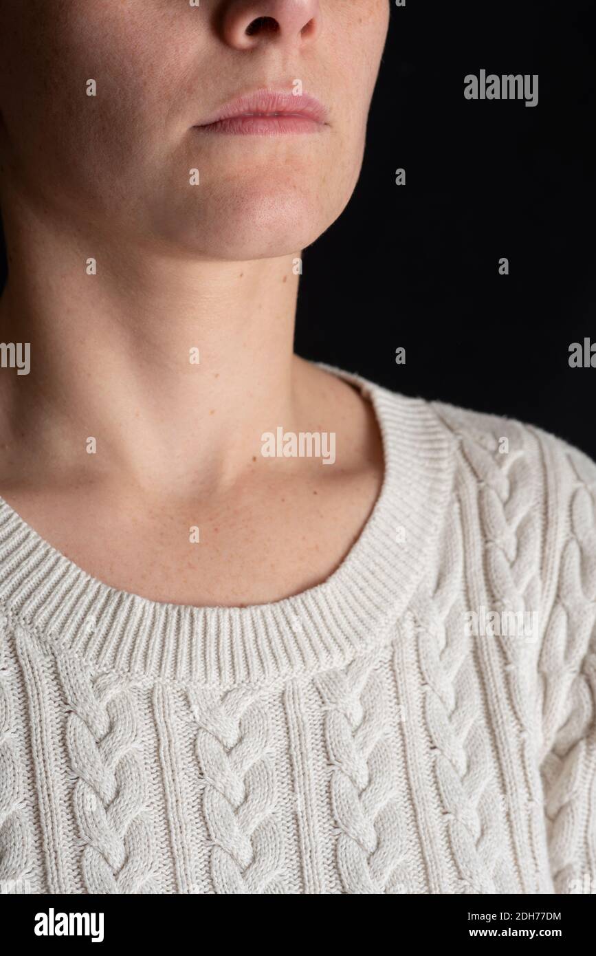 Female mouth and chin close up hi-res stock photography and images - Alamy
