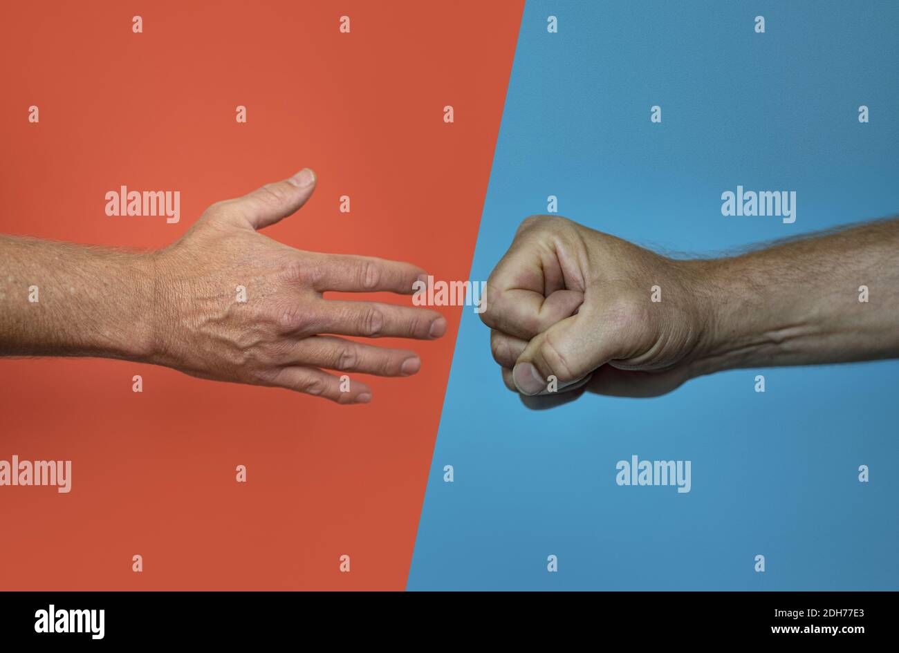 Fist bump vs. handshake Stock Photo - Alamy