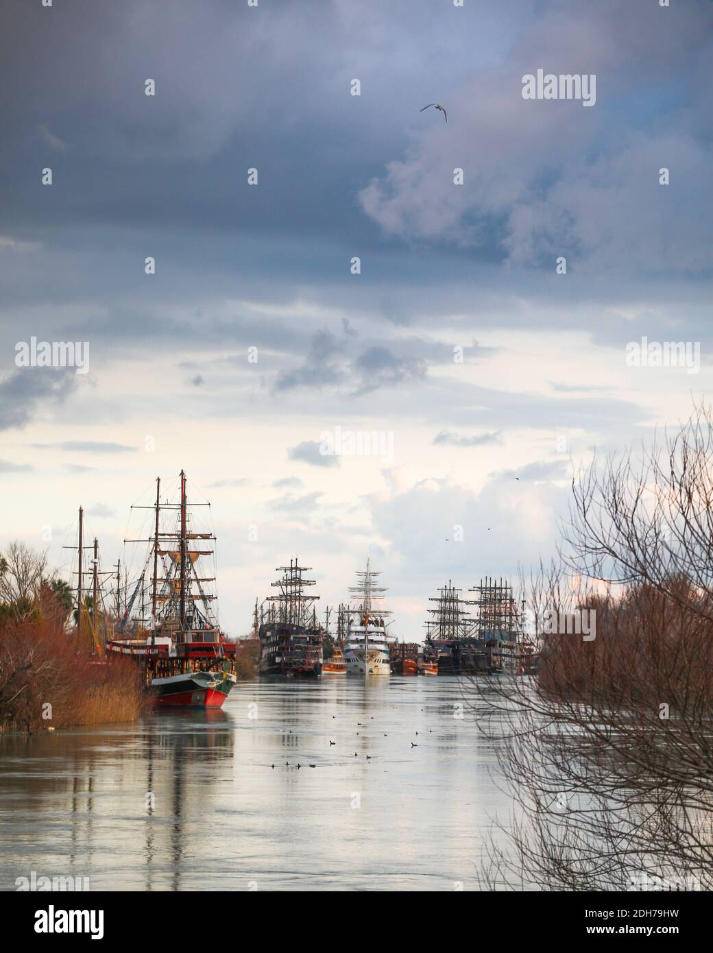 Vertical Landscape, Pirate Ship waiting on the edge of the river at ...