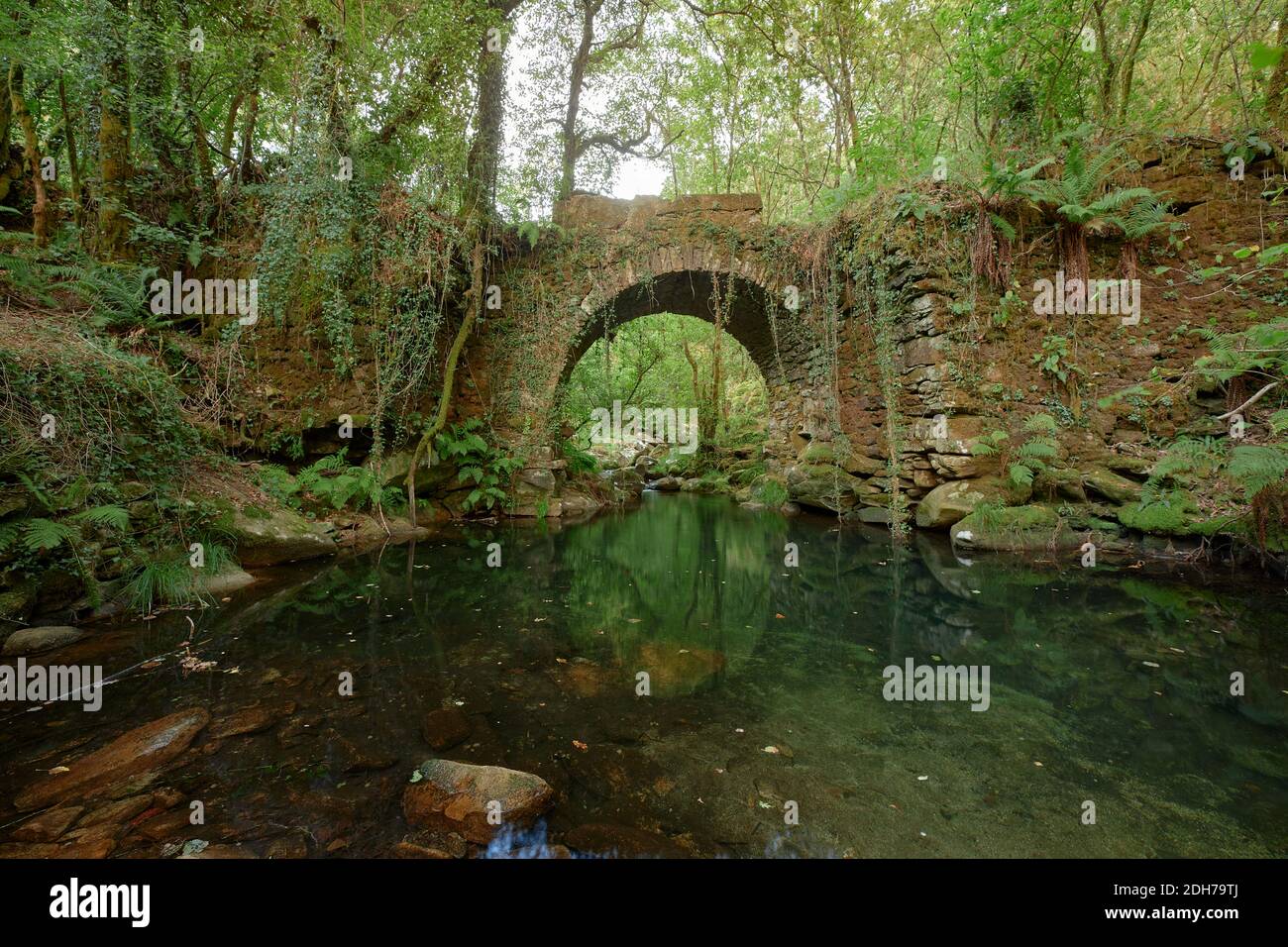 An old stone bridge over a beautiful river Stock Photo - Alamy