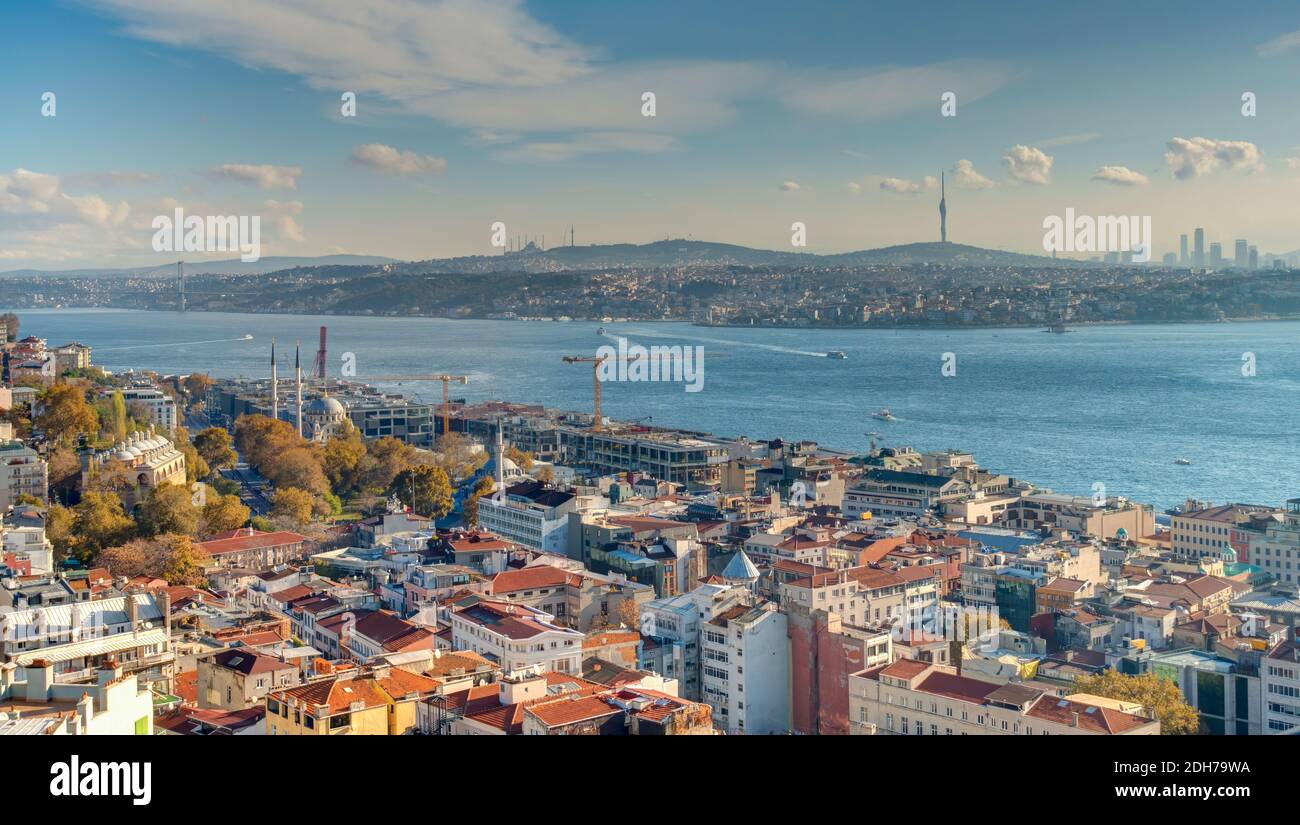 Istanbul and the Bosphorus cityscape, HDR Image Stock Photo - Alamy