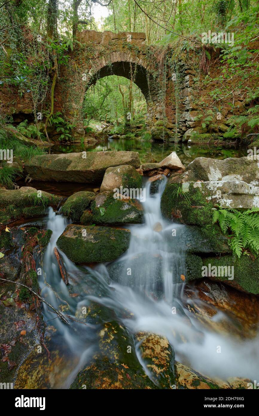 An old stone bridge over a beautiful river Stock Photo - Alamy