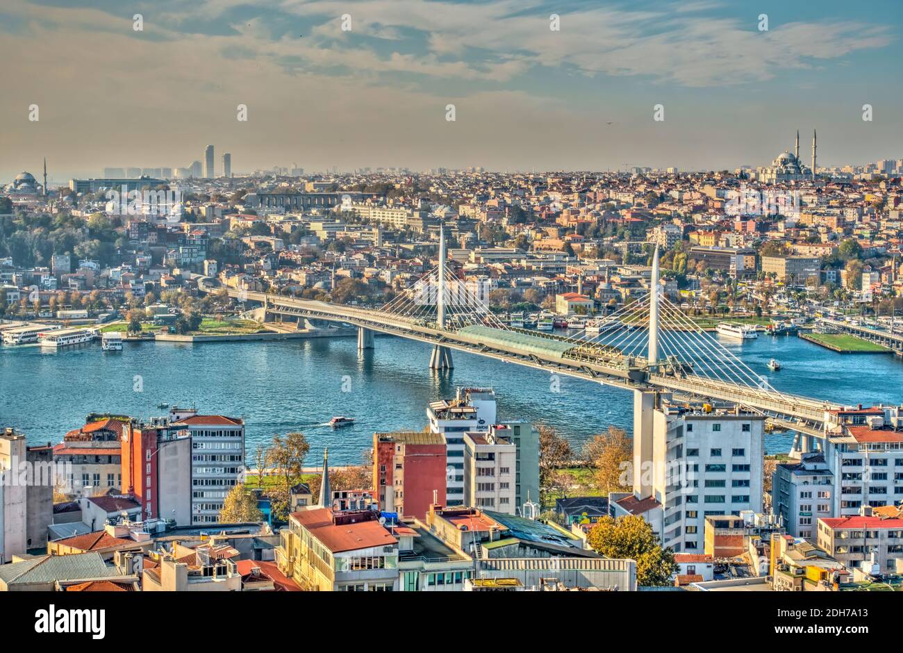 Istanbul and the Bosphorus cityscape, HDR Image Stock Photo - Alamy