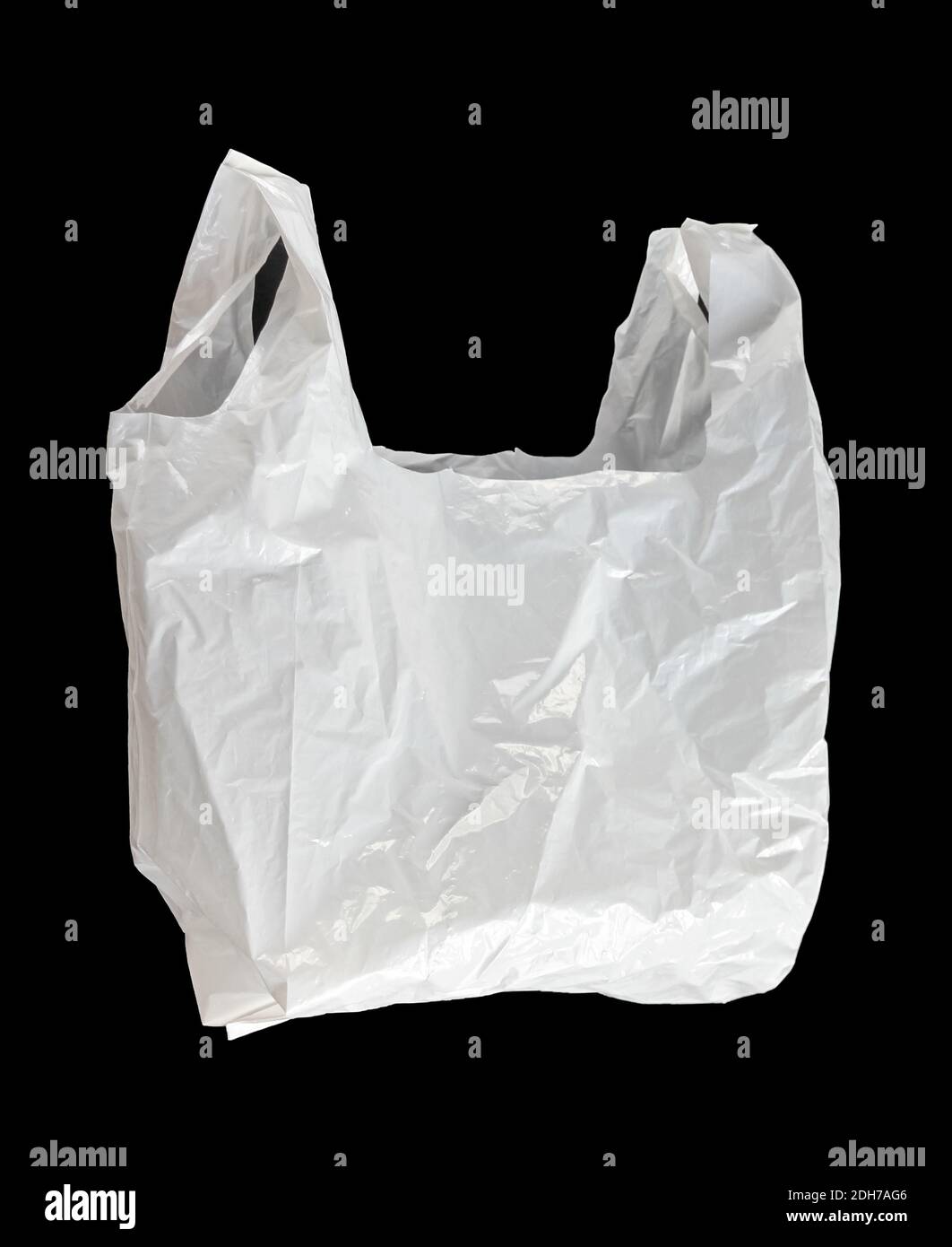 White plastic bag isolated on black background Stock Photo - Alamy