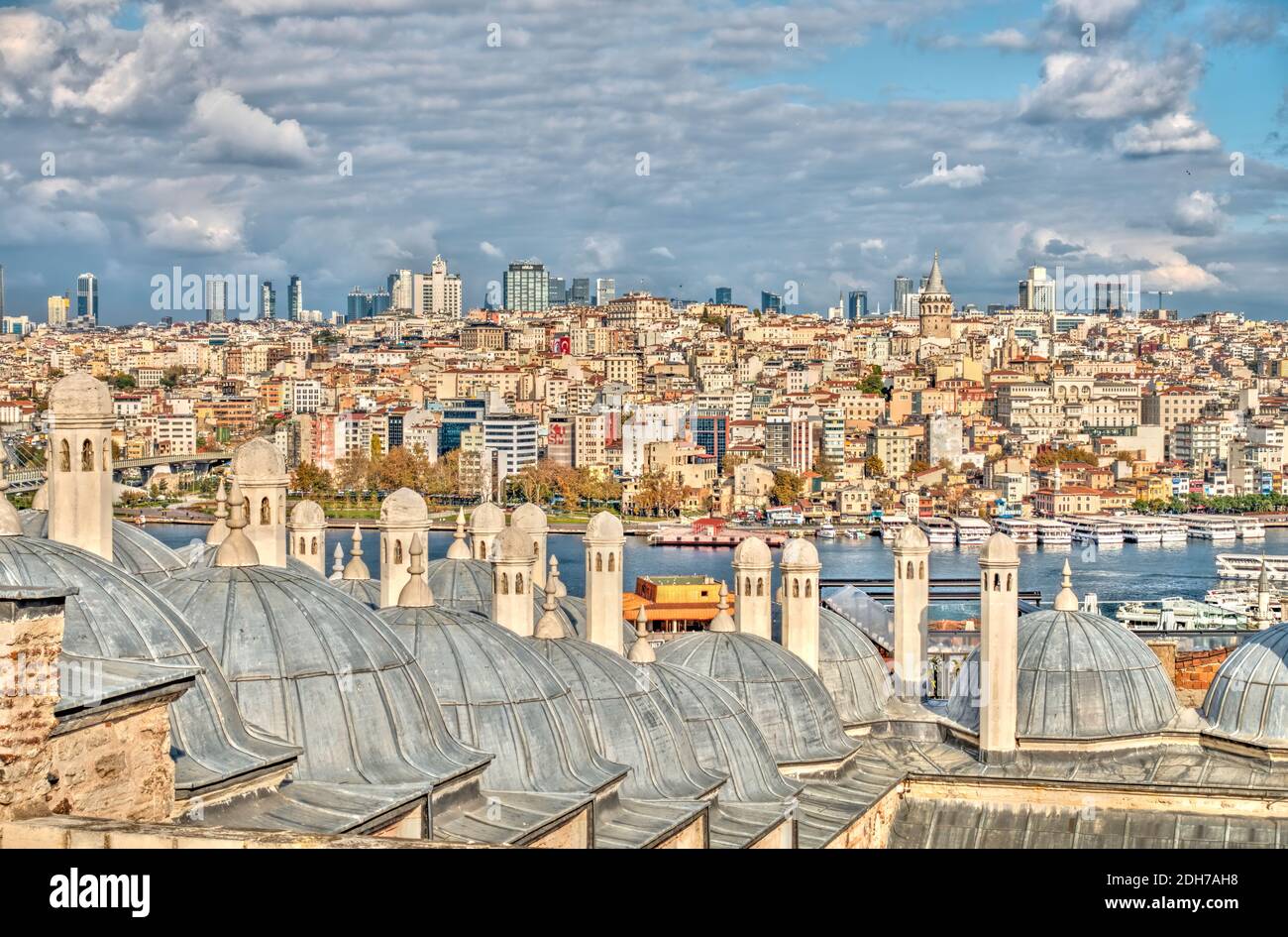 Istanbul and the Bosphorus cityscape, HDR Image Stock Photo - Alamy