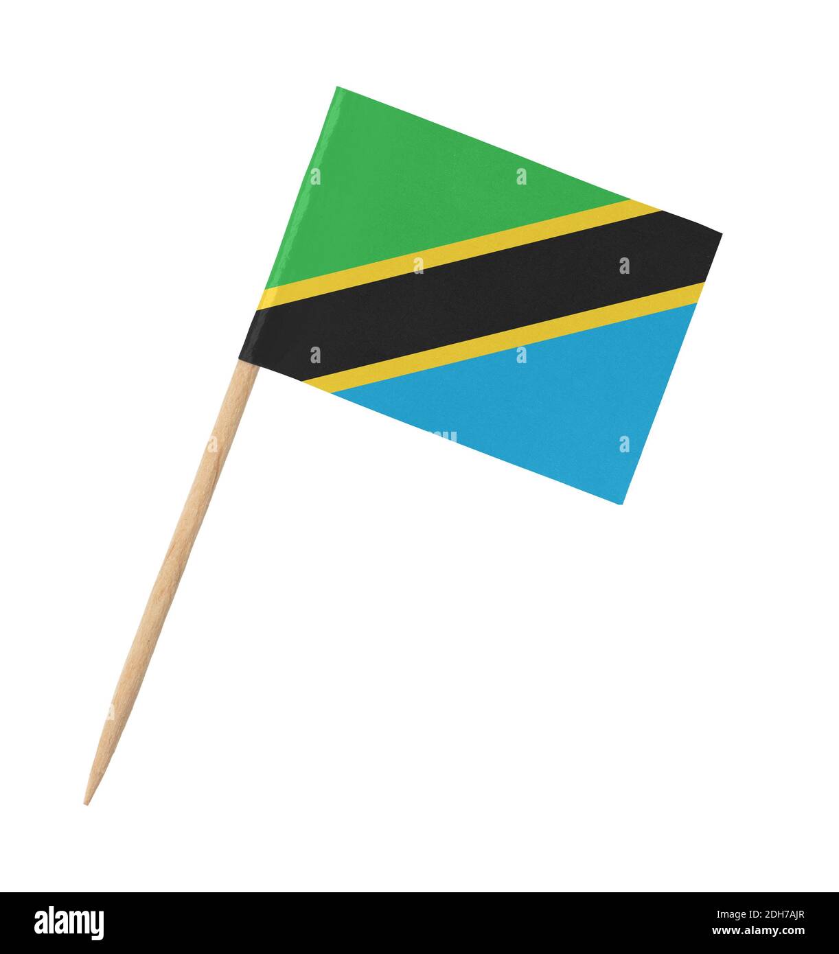 Small paper Tanzanian flag on wooden stick, isolated on white Stock ...
