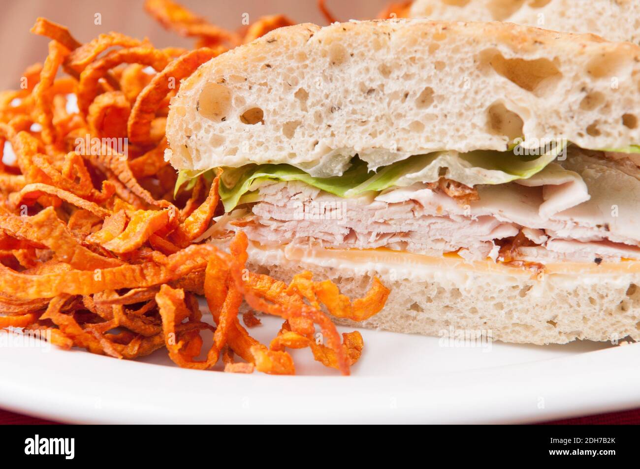 Turkey sandwich potato chips vegetables hi-res stock photography and ...