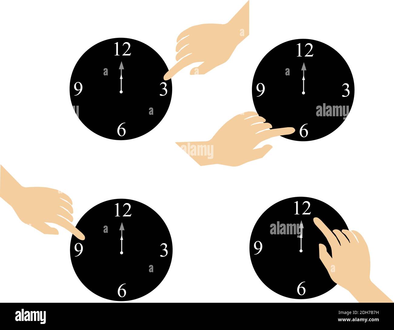 Clock 3 o'clock Stock Vector Images - Alamy