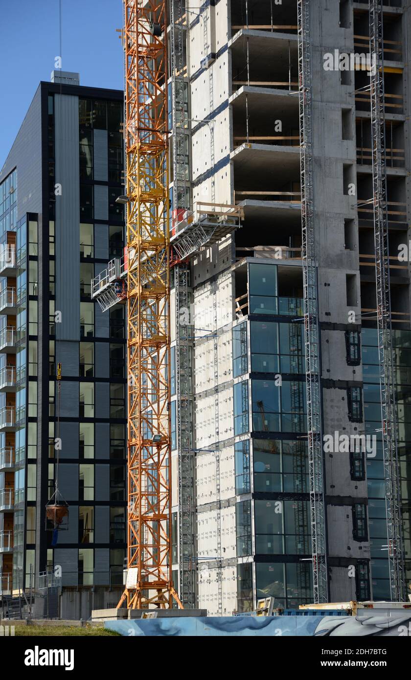 Construction site on a high-rise building in Reykjavik Stock Photo - Alamy