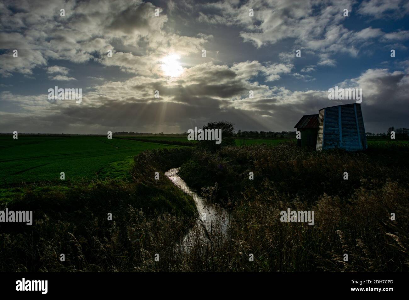 Tunstall Dyke smock drainage pump windmill Stock Photo - Alamy
