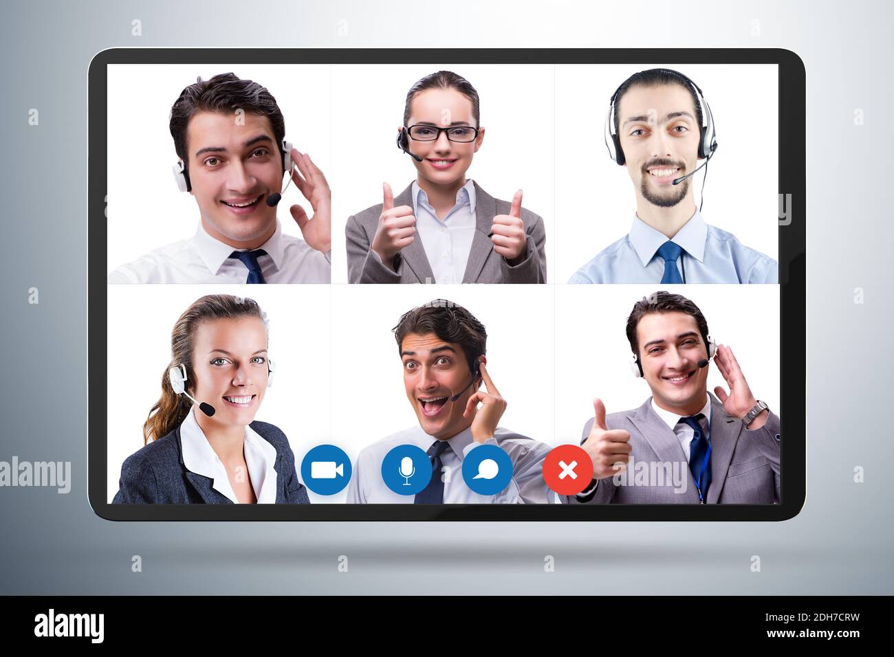 Concept of virtual collaboration through videoconferencing Stock Photo ...